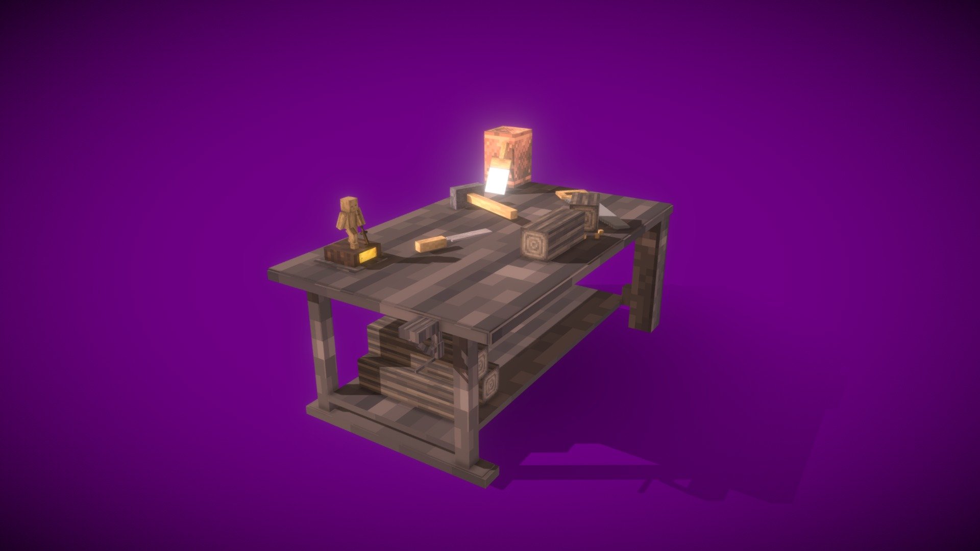 Wood workbench - 3D model by Claudio.Gerbino [4315b9e] - Sketchfab