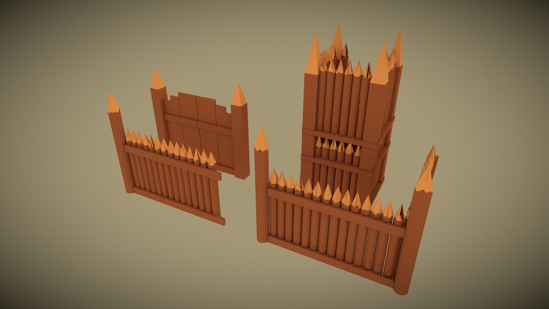 Wooden Fort Assets [Game Asset] - Download Free 3D model by Jen S ...