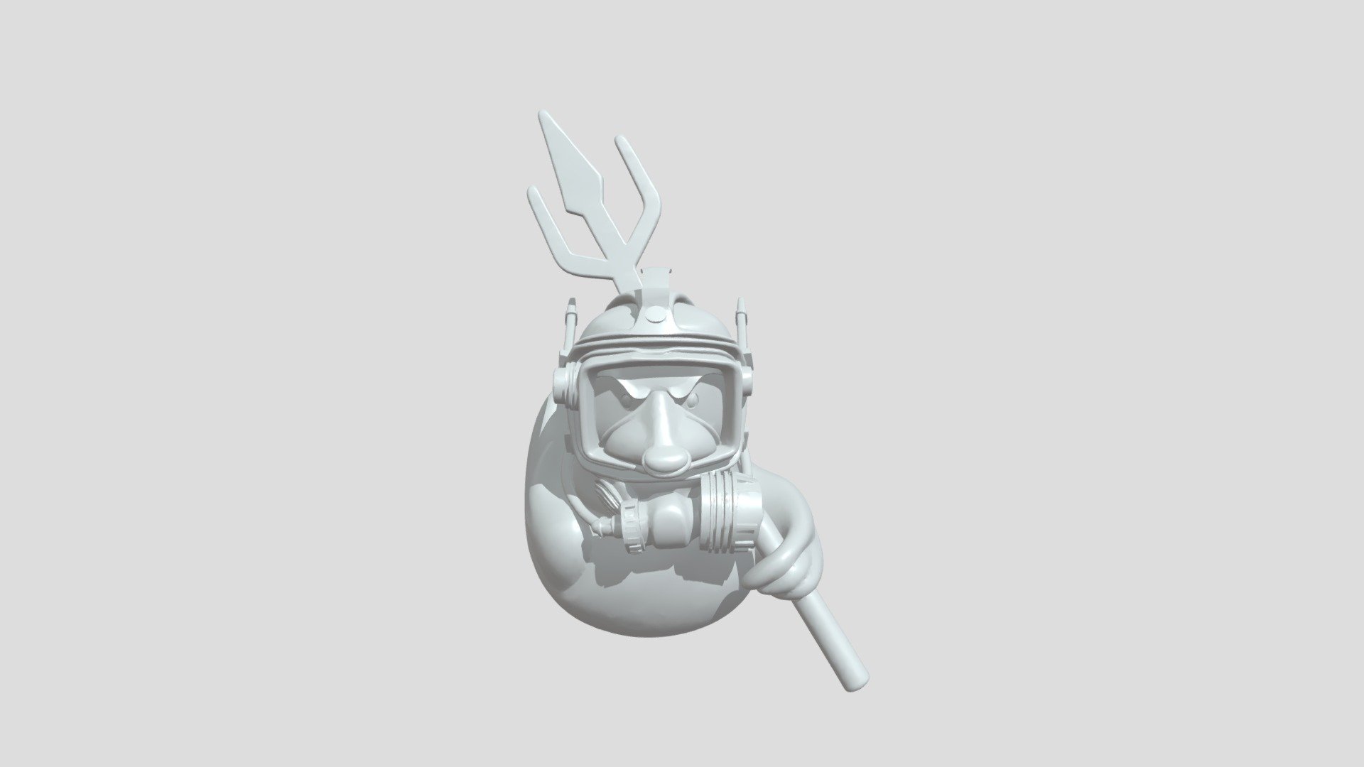 Duck wearing scuba gear and holding trident - 3D model by Nope12-12 ...