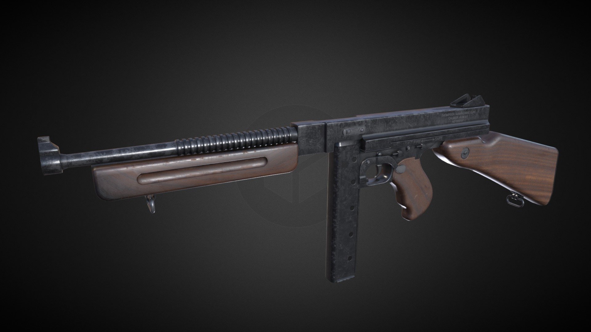 Thompson M1A1 Submachine Gun - 3D model by Totem Studio ...