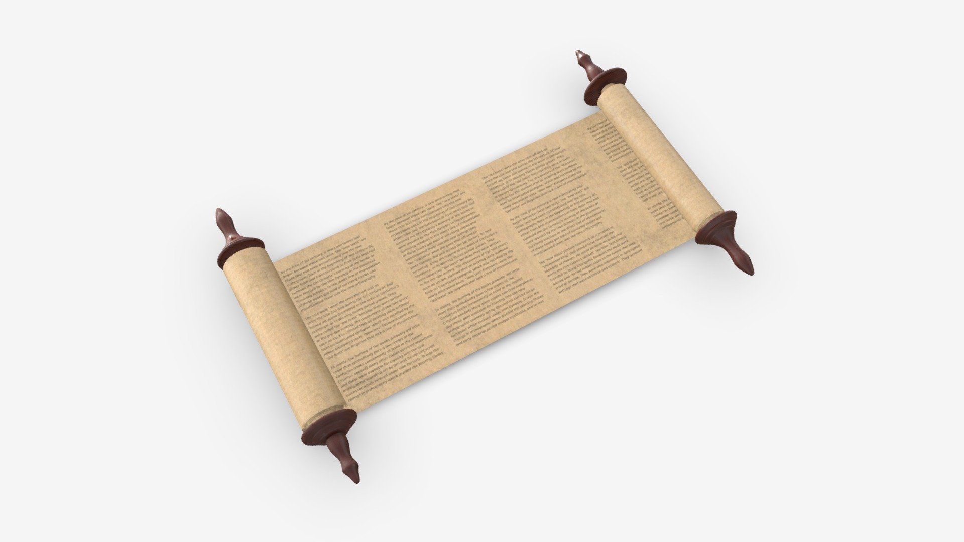 Ancient Scroll With Wooden Rods Old text 02 - Buy Royalty Free 3D model ...
