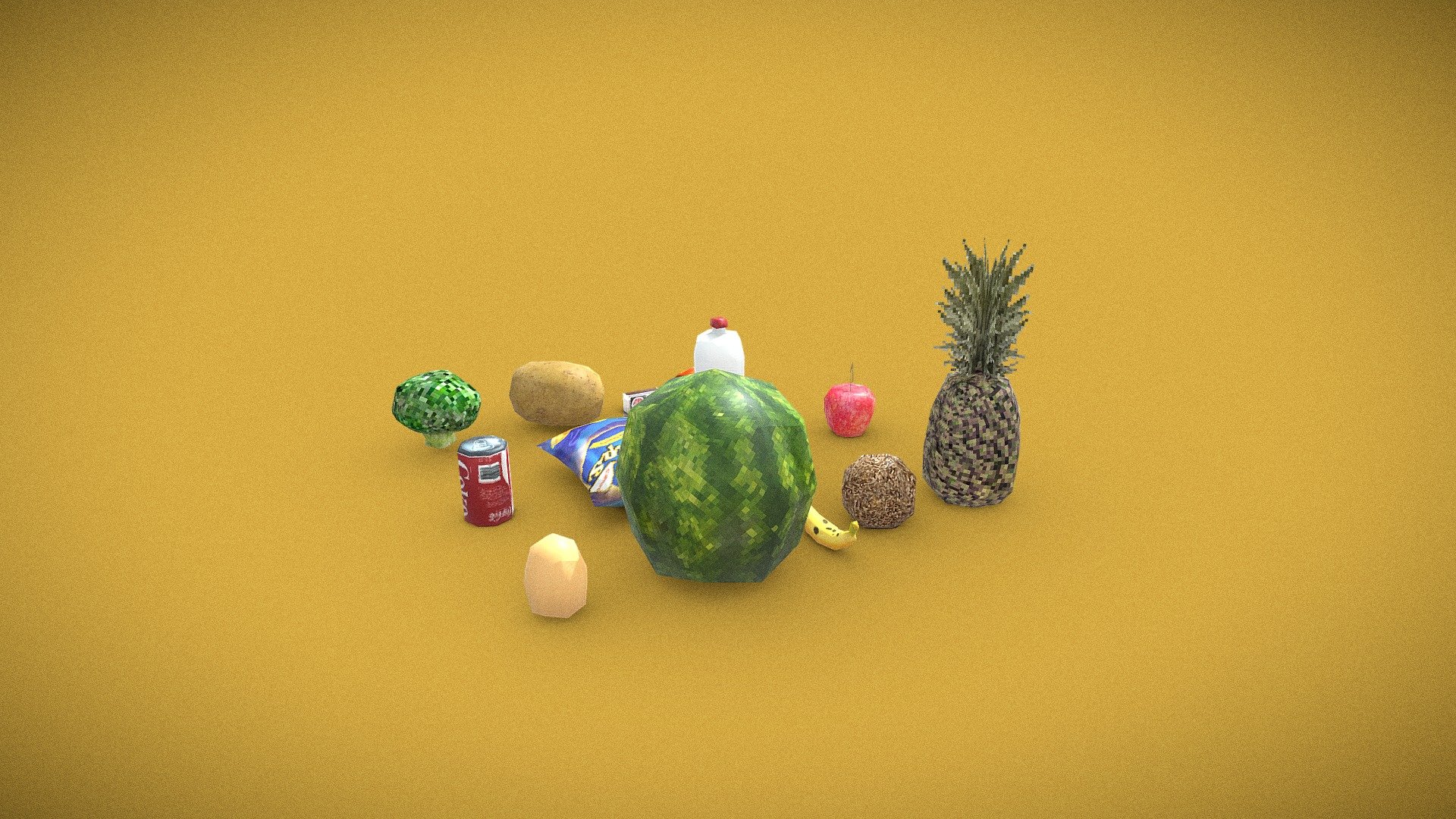 Pack de Comidas Estilo ps1 - Download Free 3D model by Moustache_Cat ...