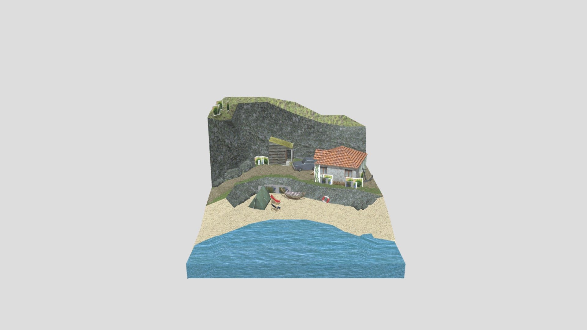 beach scene DAE - 3D model by Morsipilami [43225c4] - Sketchfab