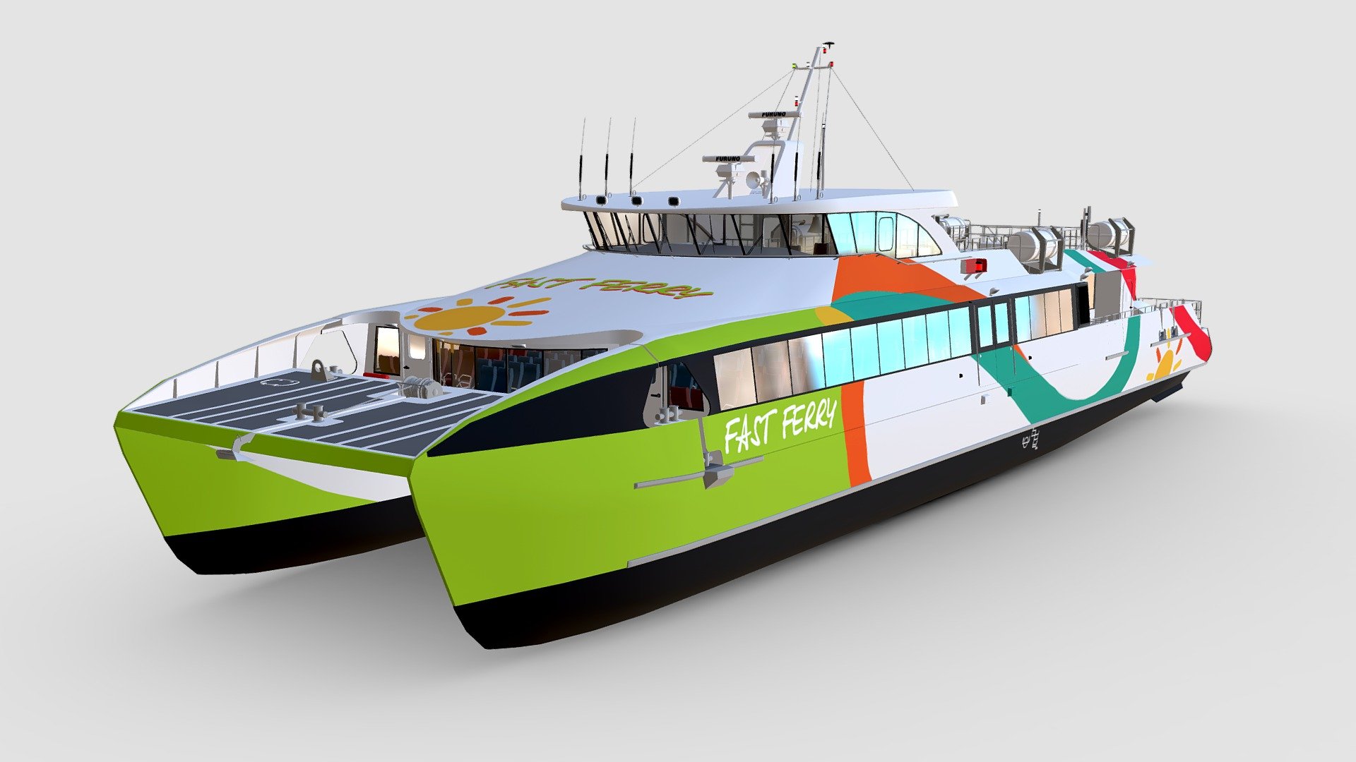 High-speed Catamaran Ferry - Buy Royalty Free 3D model by IgYerm ...