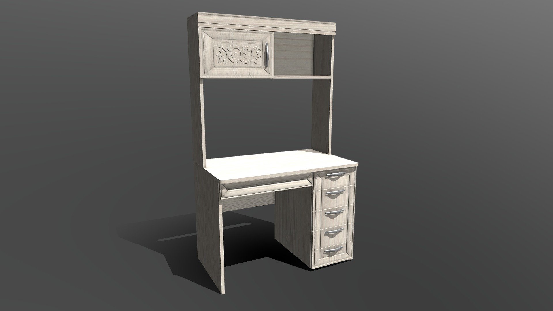Desk with shelf - Download Free 3D model by Dr.Livsi (@Dr.Livsi92 ...