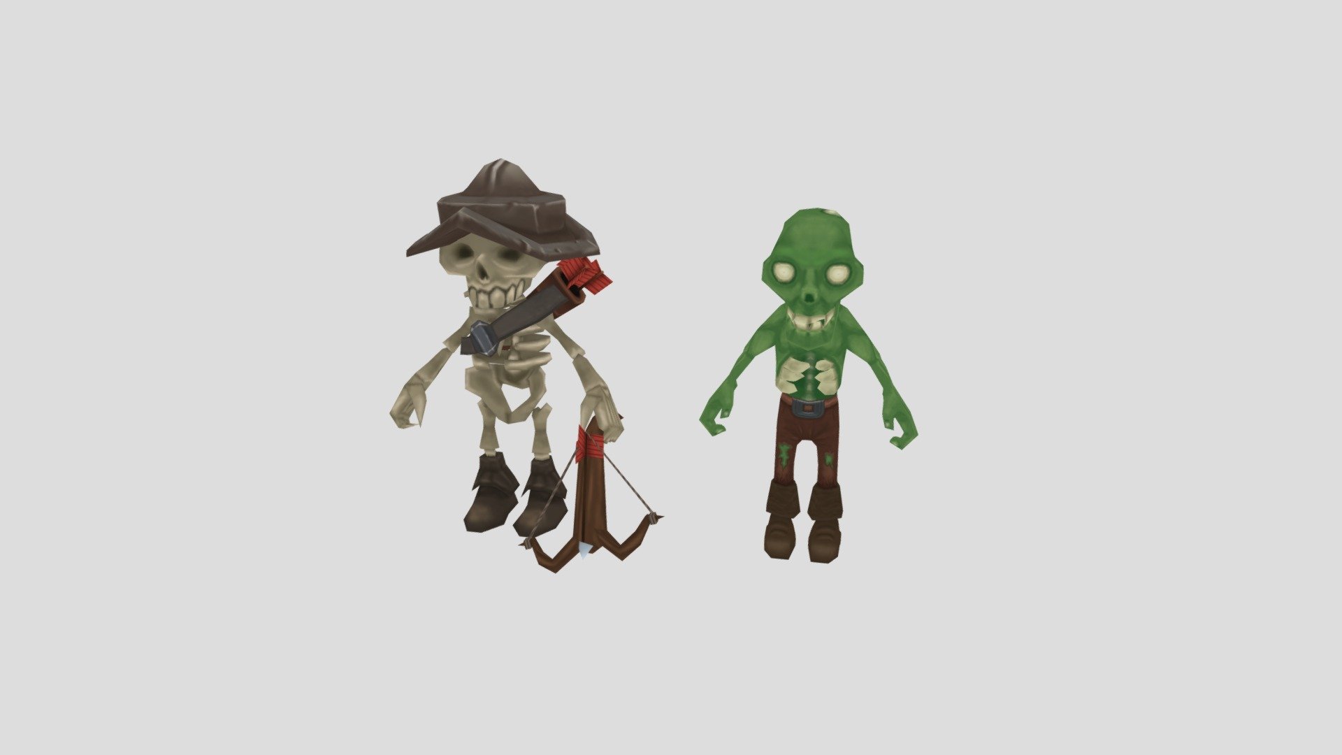 Zombie & Skeleton - 3D model by juhok [433ce31] - Sketchfab