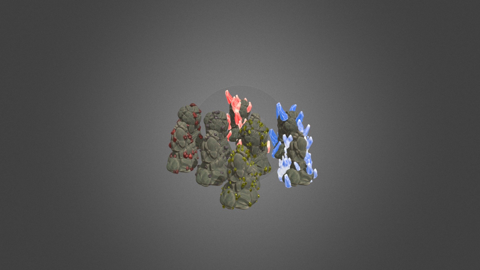 Stylized Minerals Pack - Game-Ready - 3D model by Black Lunar ...