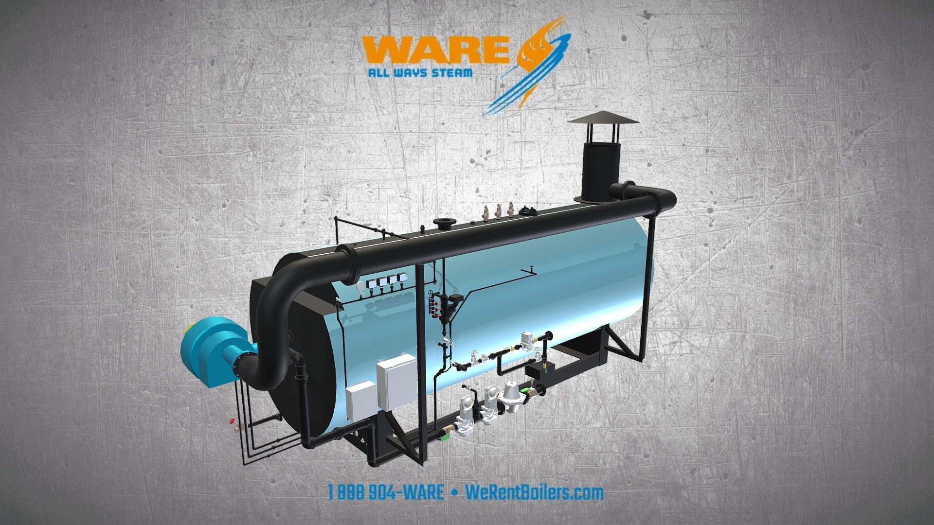 800 HP SKID MOUNTED BOILER - 3D model by WARE (@Ware_Inc) [4347cf7 ...