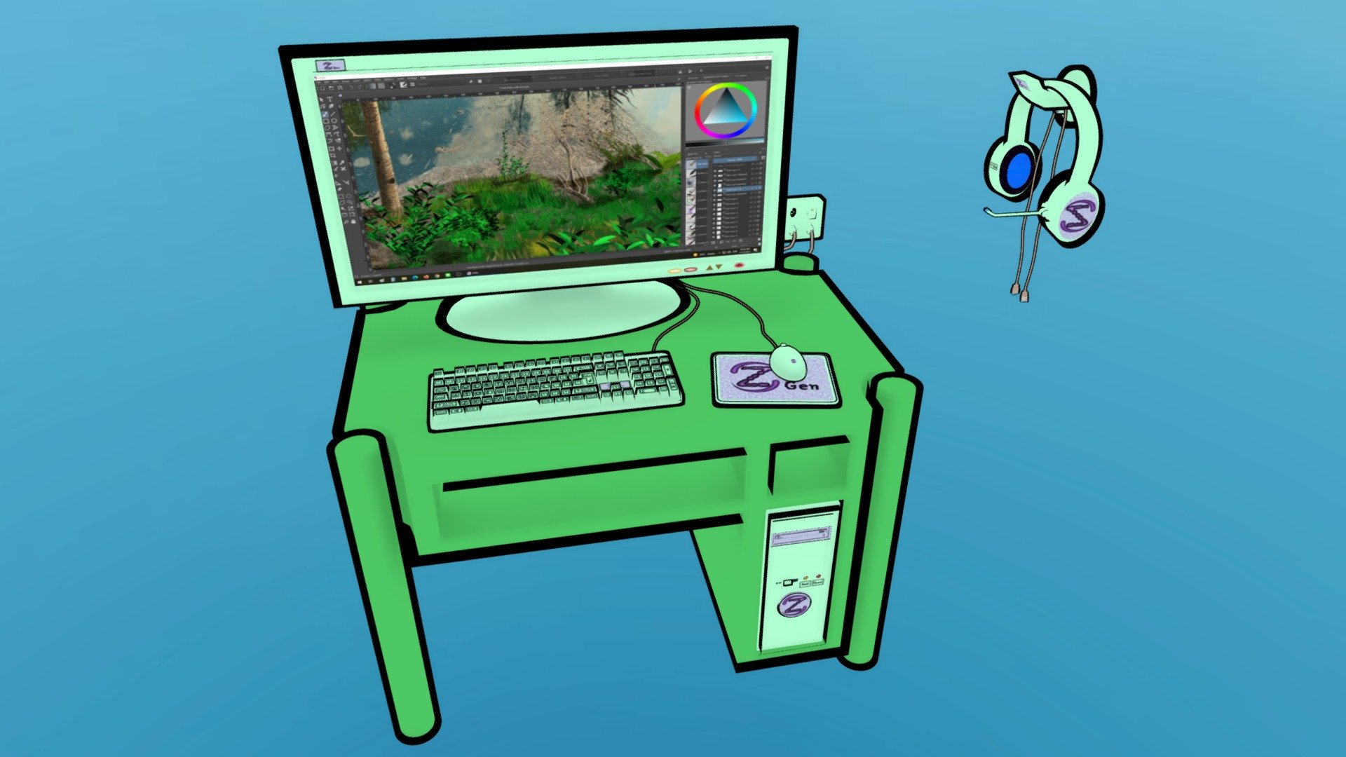 Computer (Cartoon) - Download Free 3D model by pineapple-pine [435a44f ...