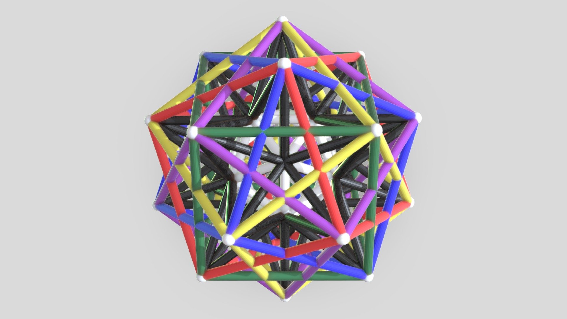 Nested Starcage Colored - 3D model by sacredgeometryweb [435b13b ...