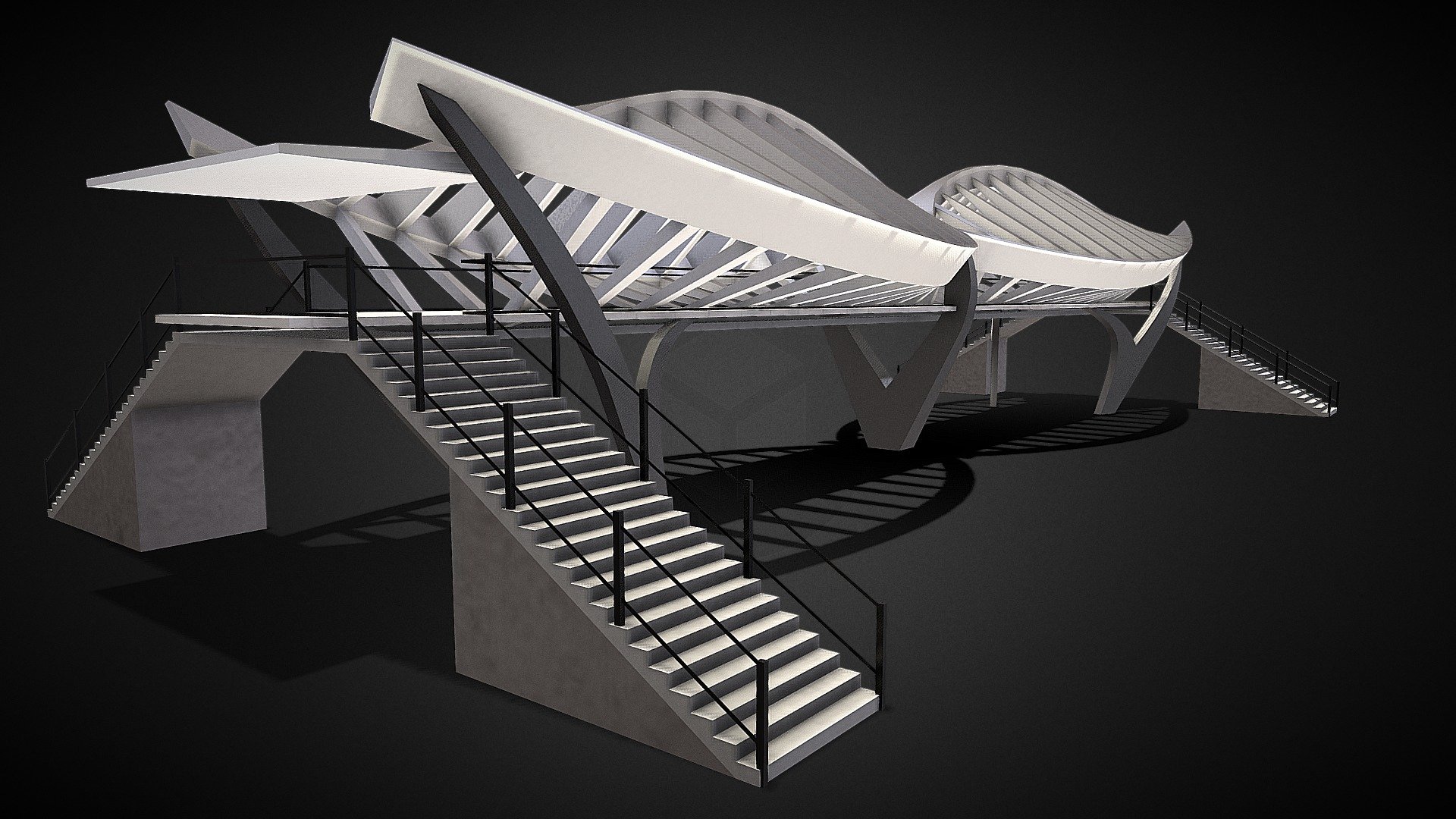 pedestrian bridge - Buy Royalty Free 3D model by Tauffiq Abdllah ...
