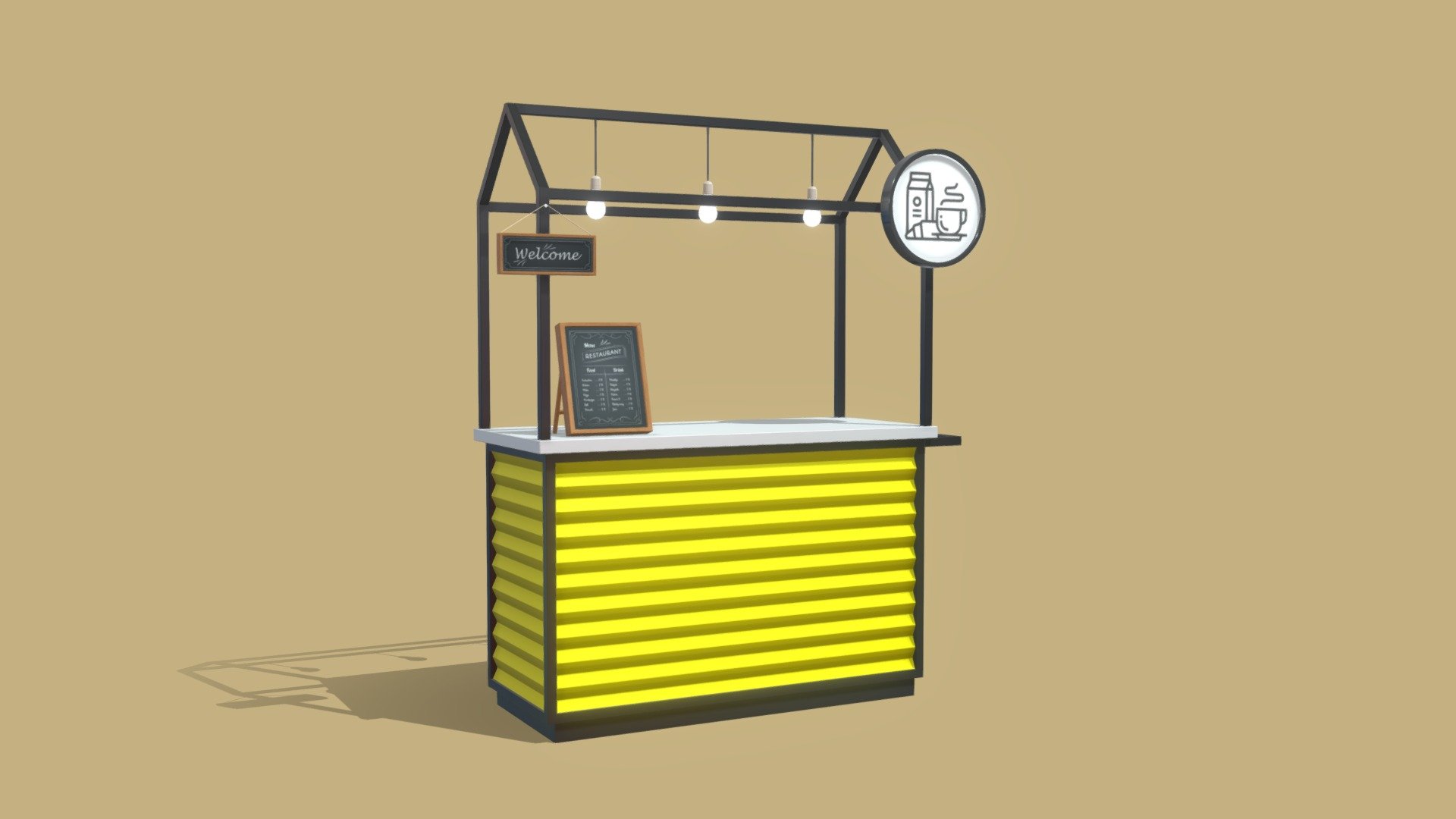Food Stand - Cart 1 - Buy Royalty Free 3D model by CGBee (@cg.bee ...