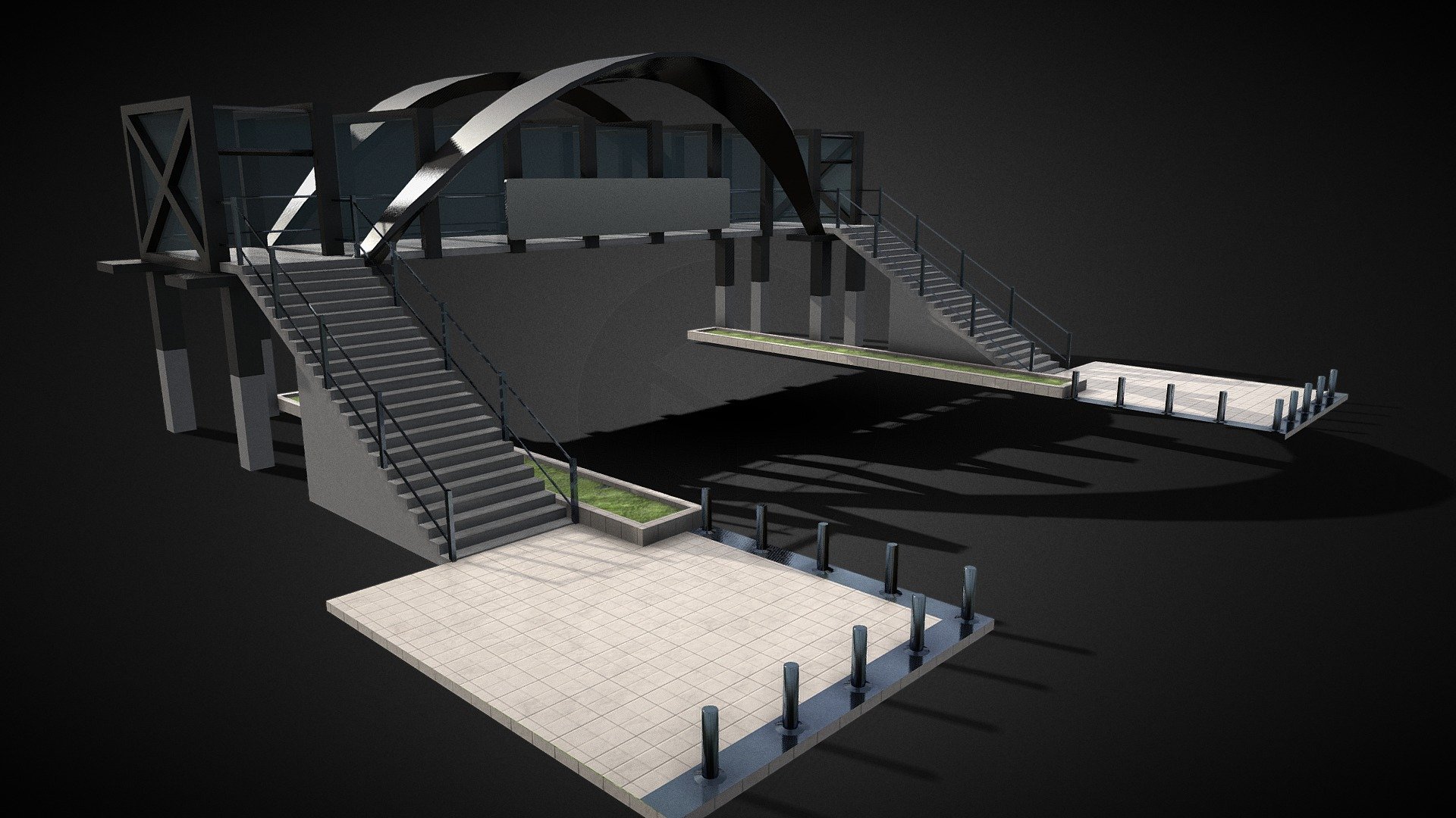 pedestrian bridge 1 - Buy Royalty Free 3D model by Tauffiq Abdllah ...