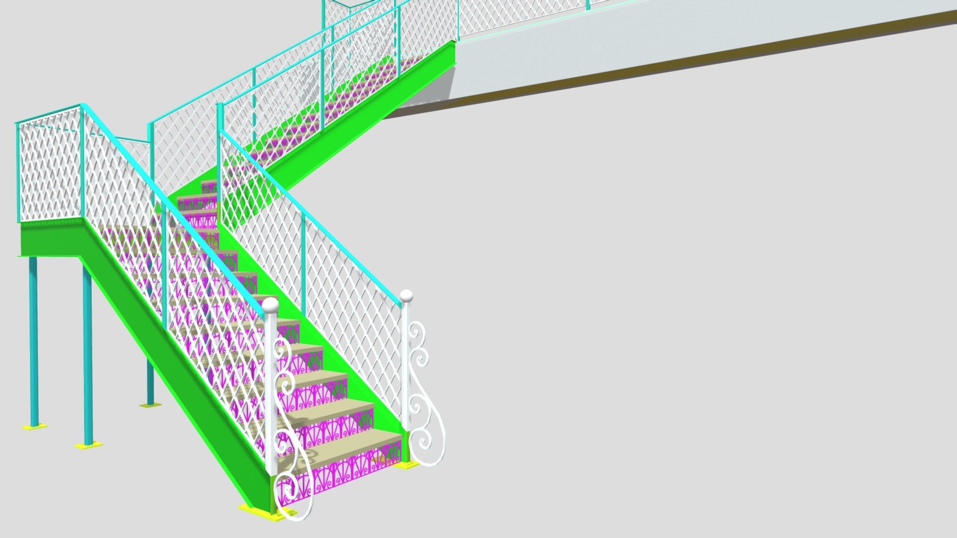 Rail Design MODEL 2 - Unique Custom Homes Paren - 3D model by JD Stairs ...