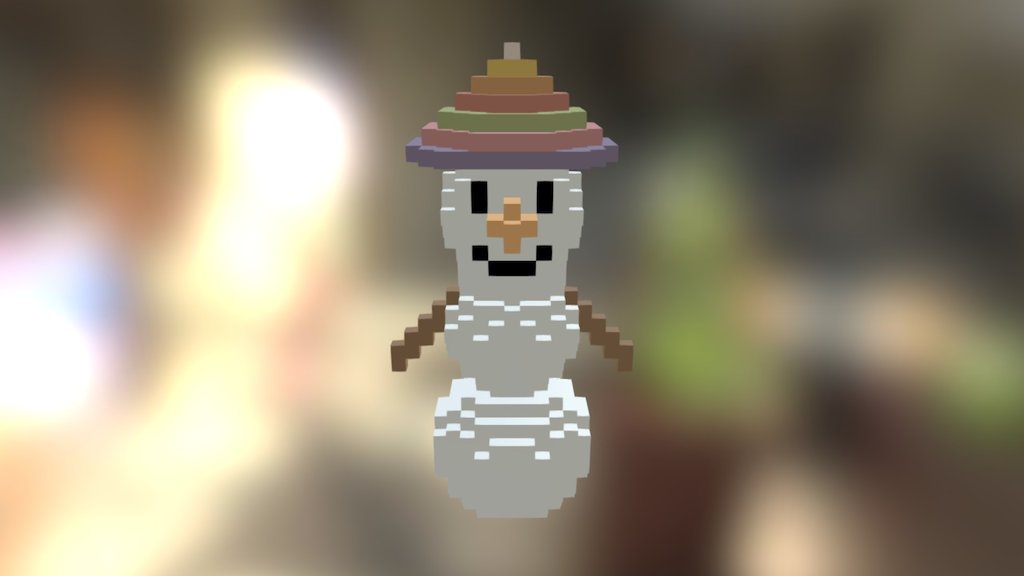 Pixel Art/Voxel Art (Snow Man) - Download Free 3D model by Alex_F ...