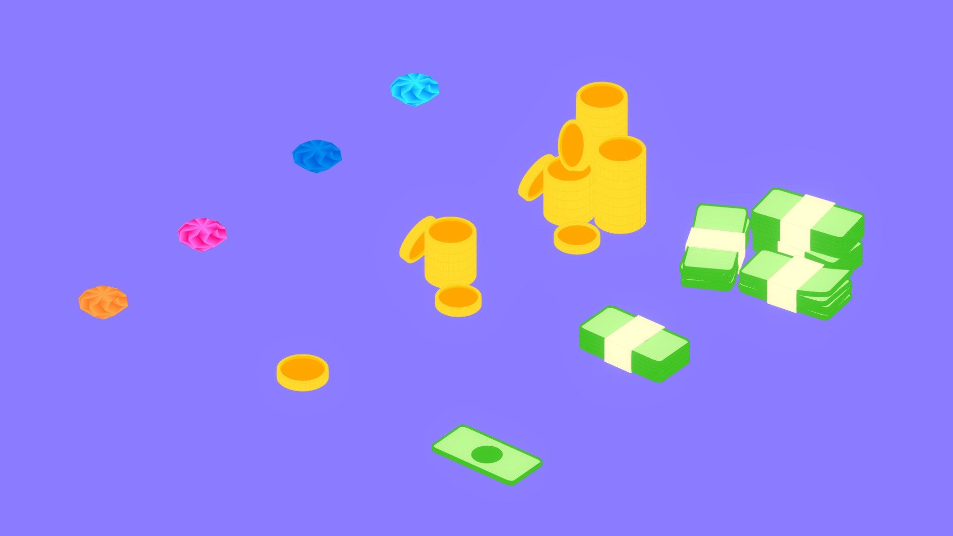 FREE _Money Currency_Basic Pack - Download Free 3D model by cozypoly3d ...