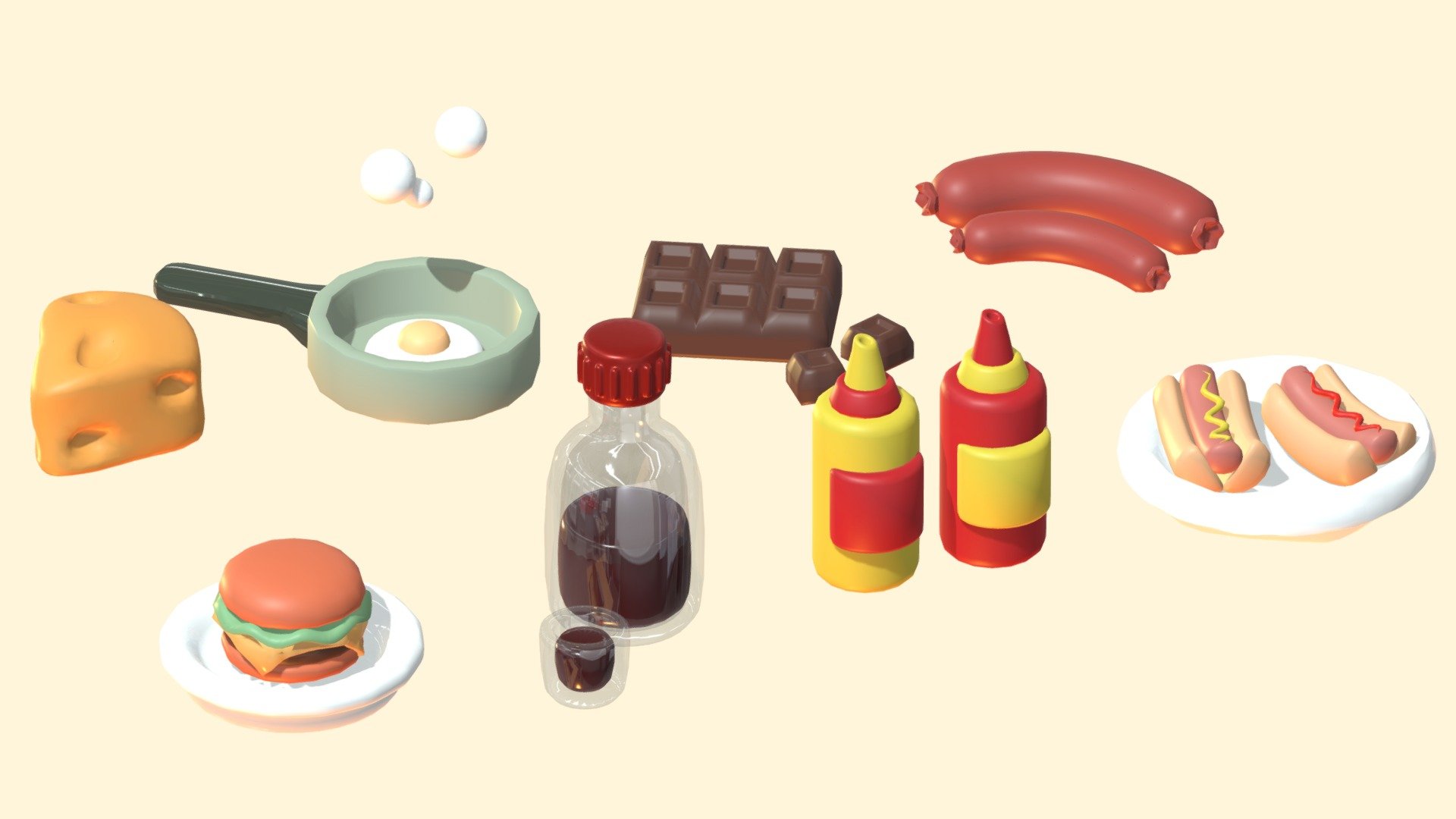 Food Pack - 3D model by Nicky Blender (@nickyblender) [436917f] - Sketchfab