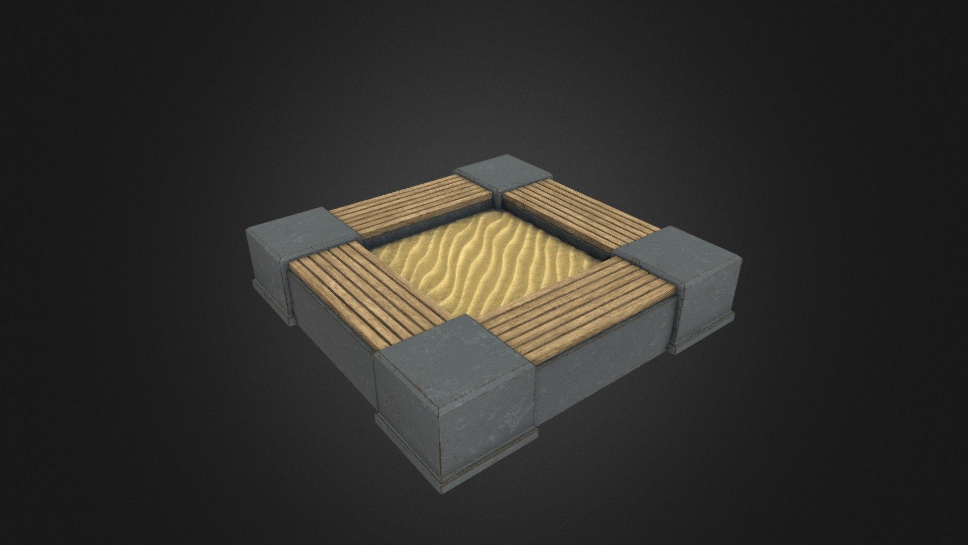 Sand Pool With Bench - 3D model by Qutsal (@qutsalalex) [436b6ea ...