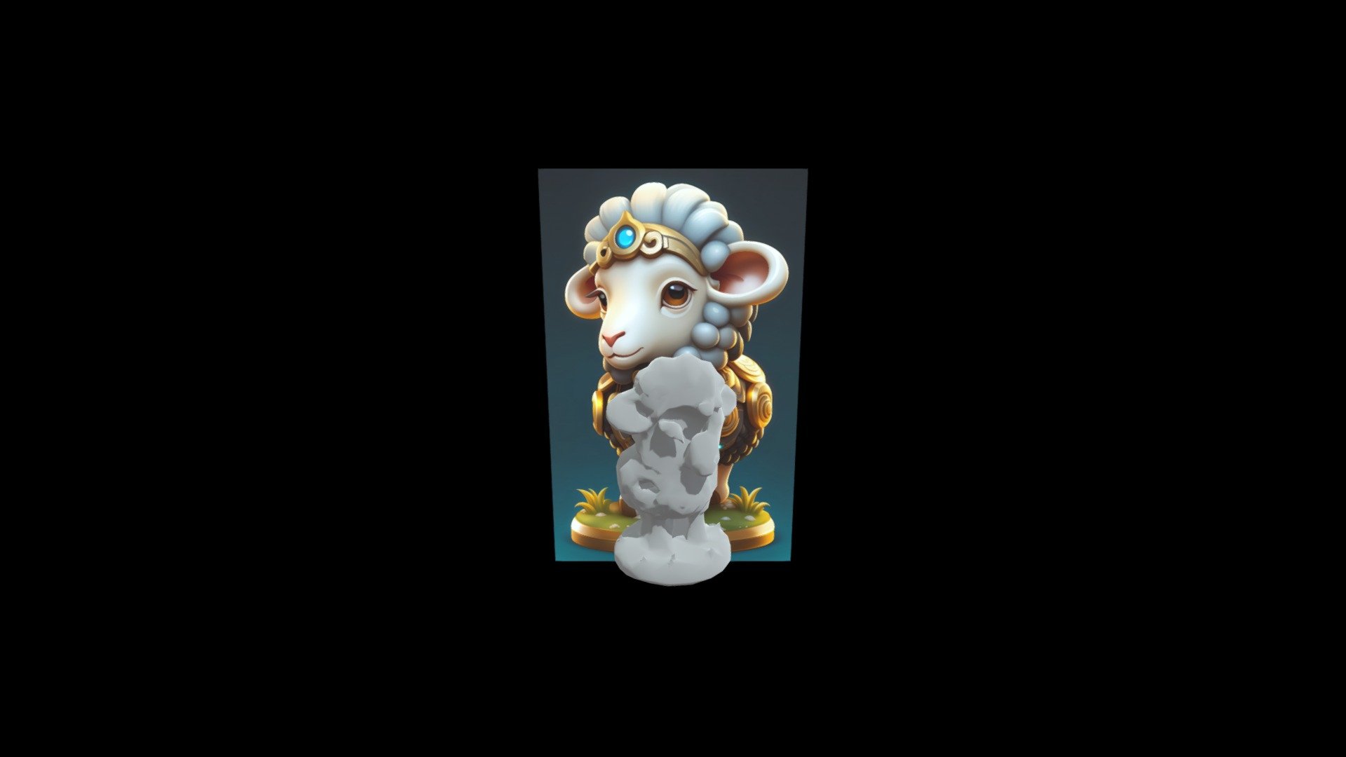 "Sheep with Jeweled Armor Statue" A small, wh - Download Free 3D model ...