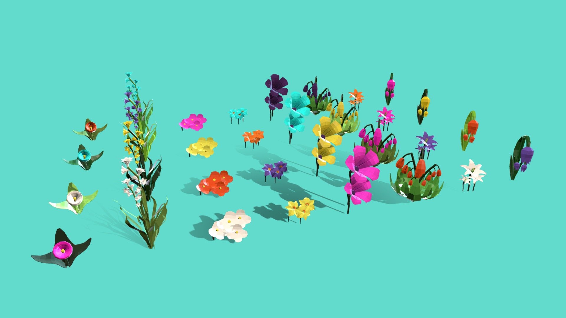 Low Poly Flower Pack - Buy Royalty Free 3D model by Mahdi.G [437831b ...