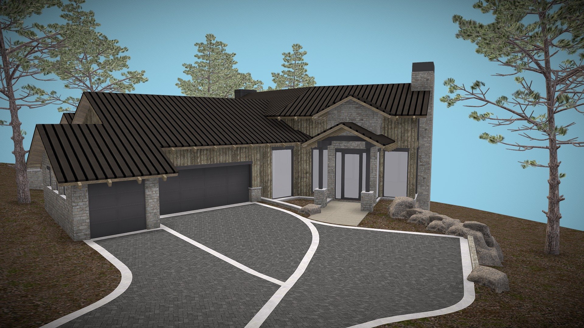Richards Residence - 3D model by Jessica Hutchison-Rough ...