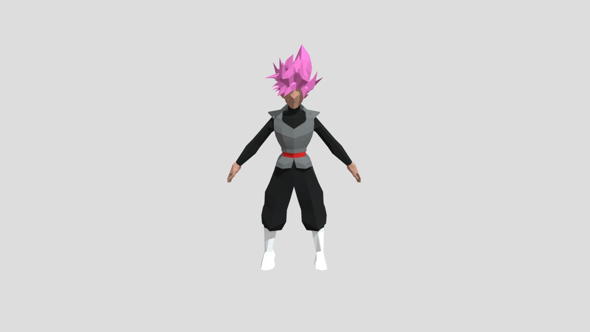 Goku Black(SSR) Low poly Rigged model - Download Free 3D model by ...