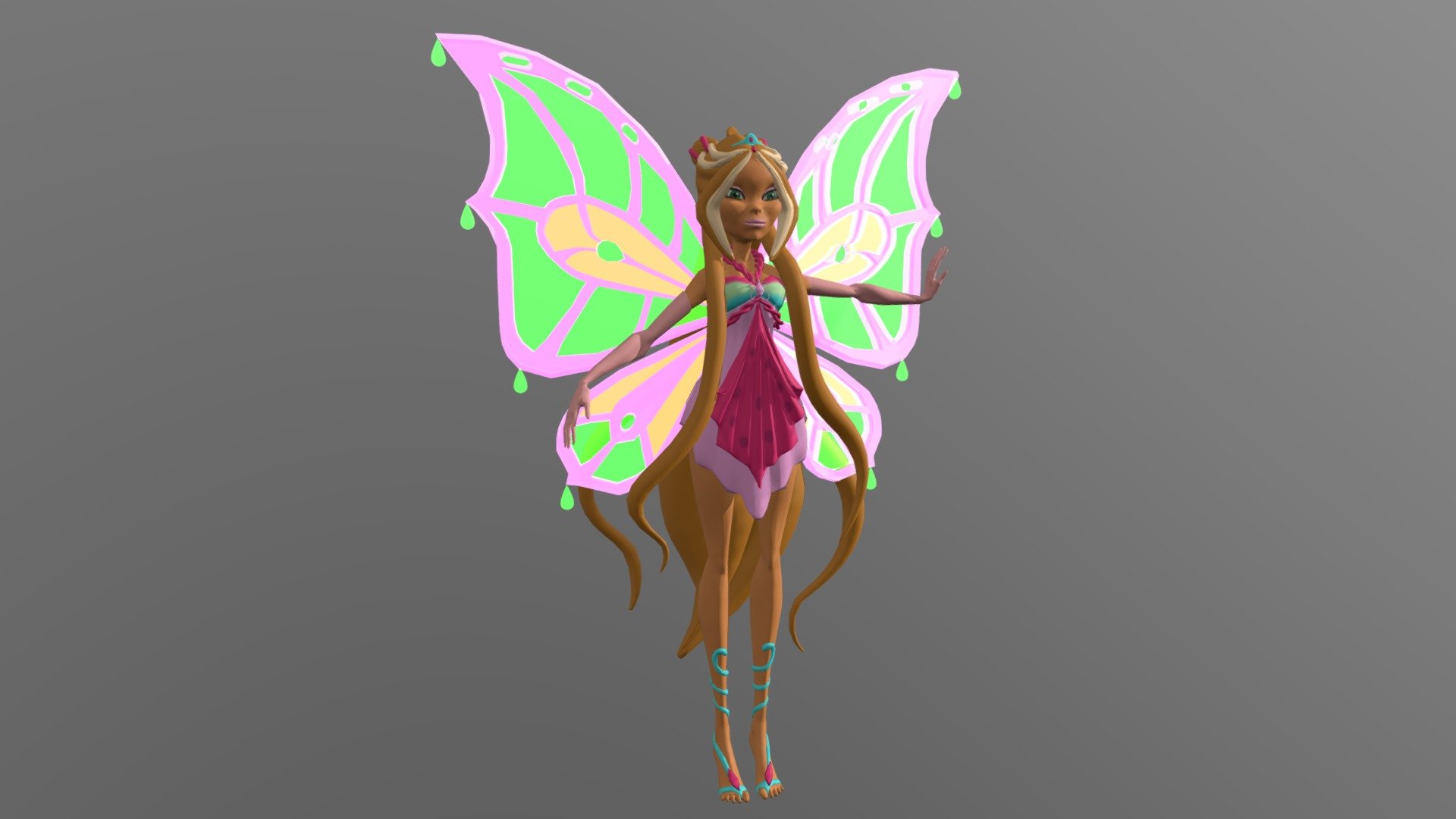 Flora from Winx Club - 3D model by Freya Spes (@freyaspes) [4380005 ...