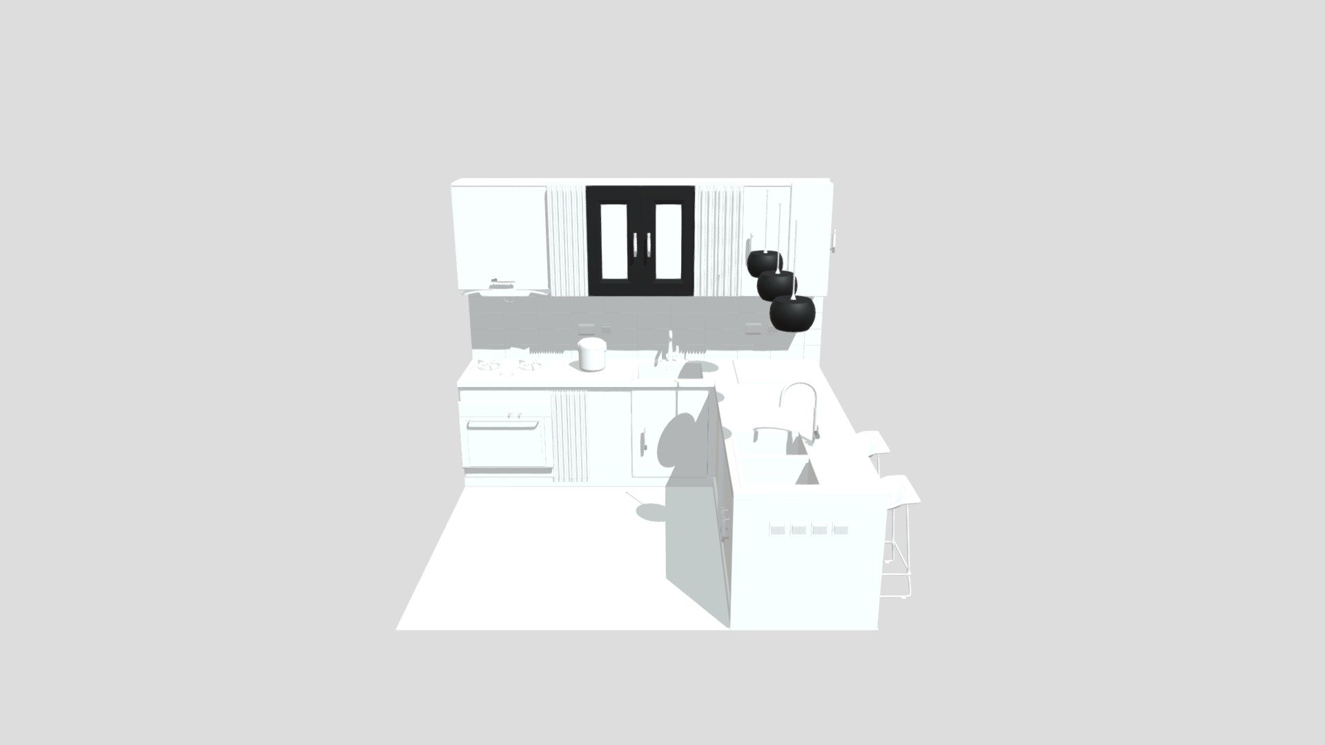 Alexander L-Shape Modular Kitchen 3D model - Buy Royalty Free 3D model ...