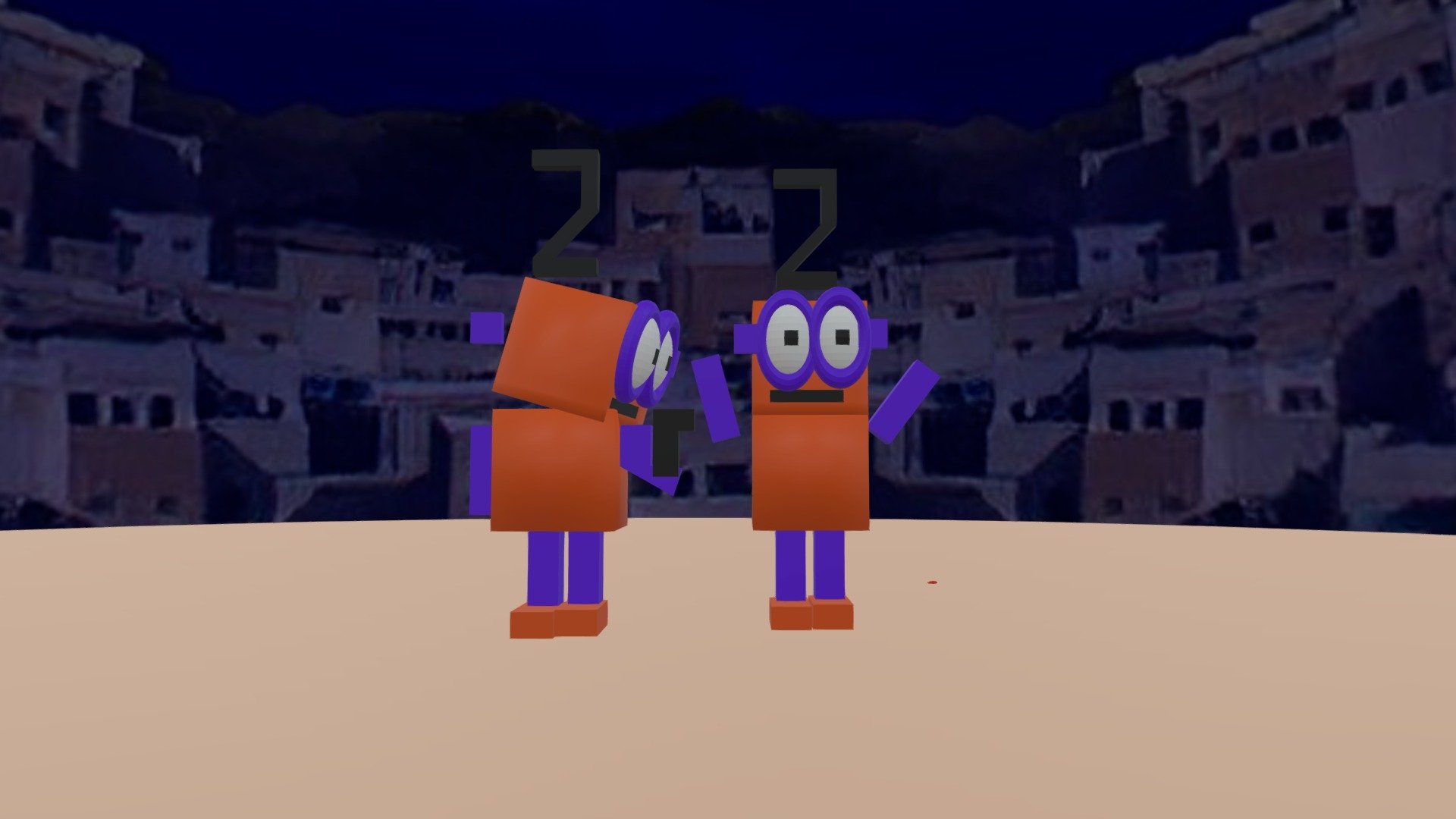 numberblock two meets numberblock two - Download Free 3D model by ...