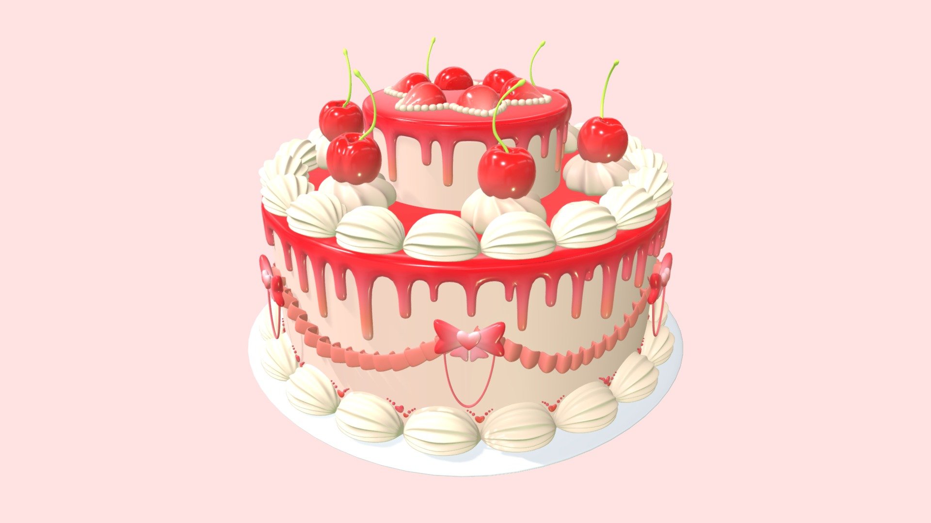 birthday cake - 3D model by bblueside (@bbluesidee) [439919b] - Sketchfab