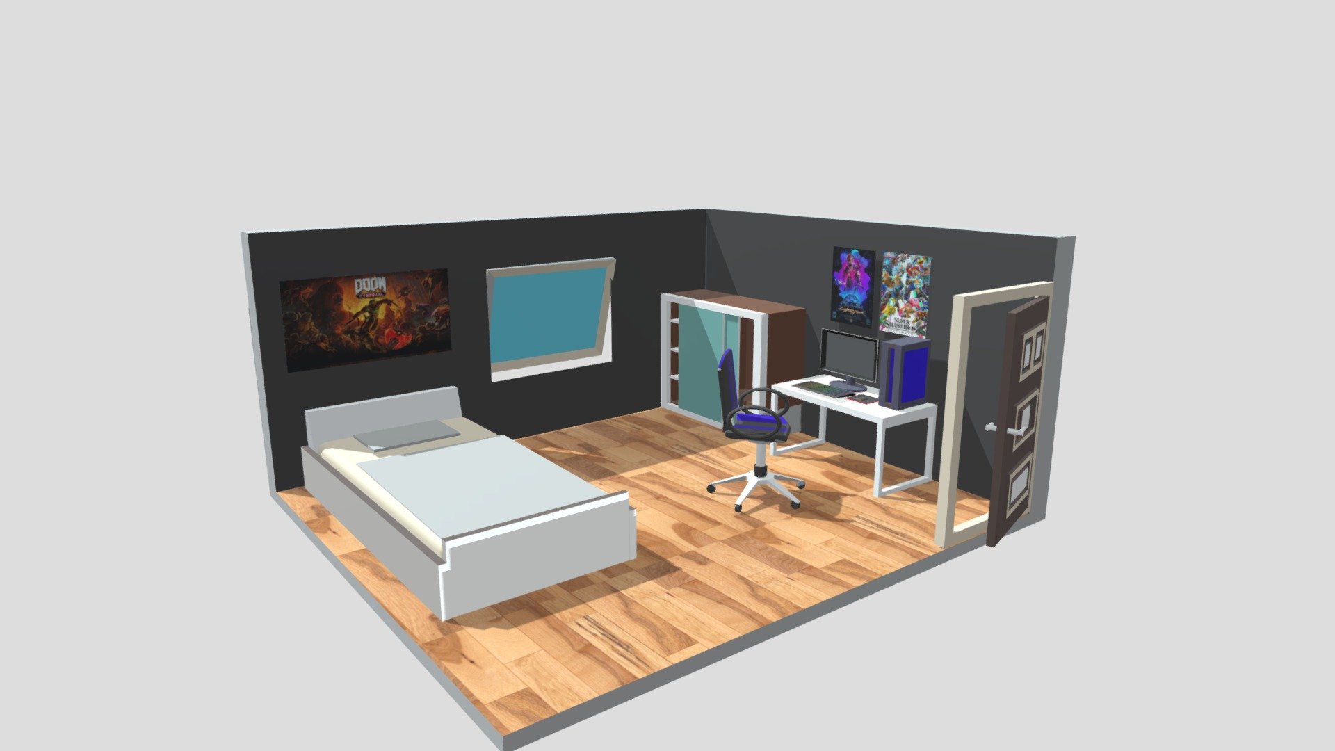Custom gamer room model - 3D model by aryanugraha97 [439b377] - Sketchfab