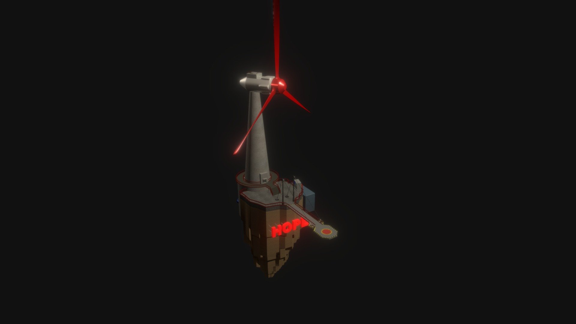 A flying windmill. Летающая ветряная мельница. - Download Free 3D model ...