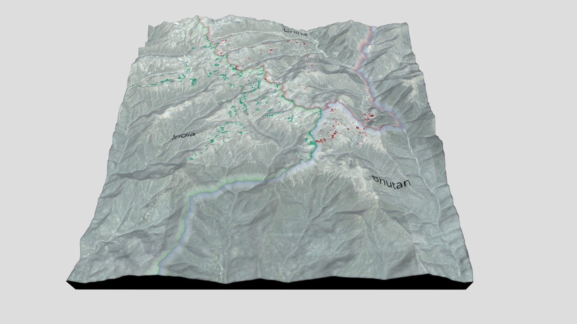 Doklam 3D Terrain Model - Topographic - Download Free 3D model by ...