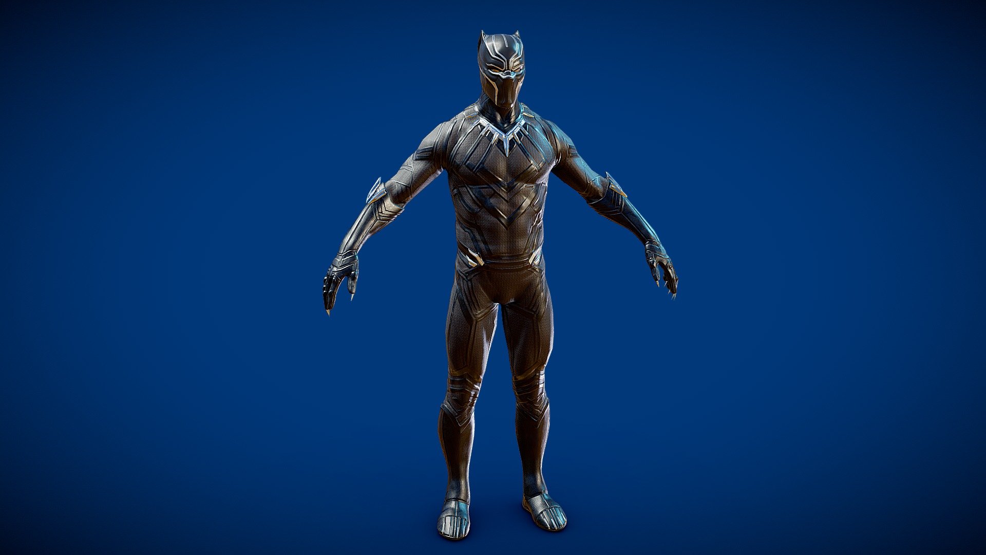 Marvel Super Hero-Black Panther version 1 - 3D model by Matt Bell (@sombrerogrande) [43bda5d ...