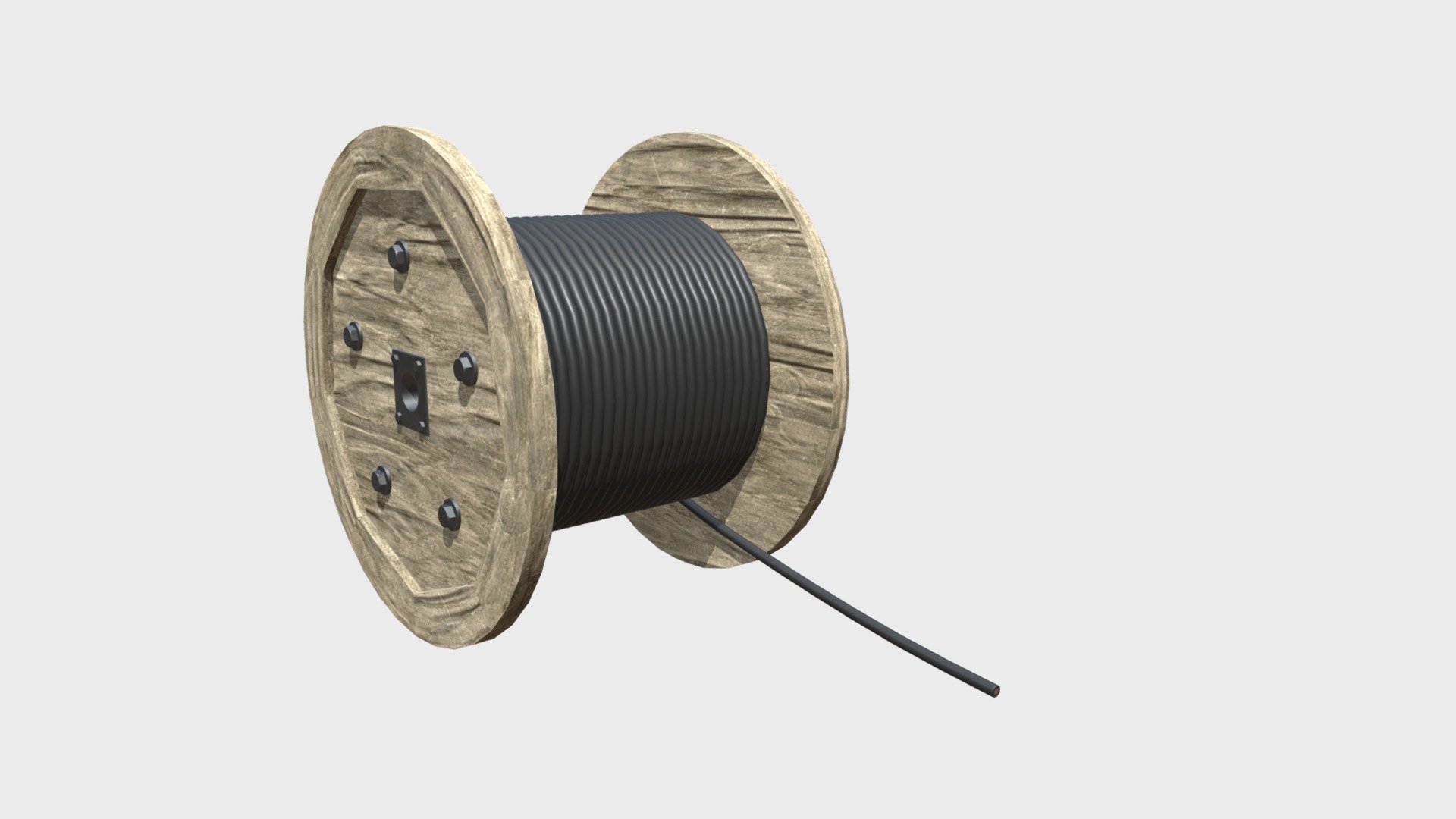 Wooden coil of electric cable - Buy Royalty Free 3D model by ...