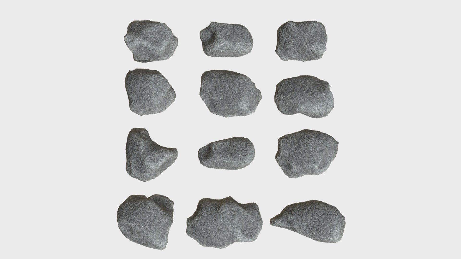 Limestone rocks pebbles set - Buy Royalty Free 3D model by ...