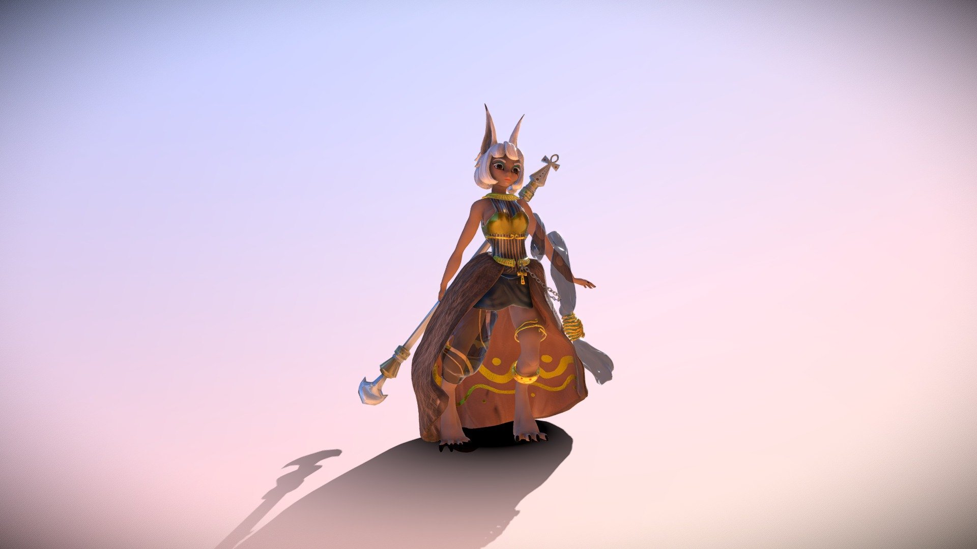 Anubis girl stylized - 3D model by veronicafonda [43c9d68] - Sketchfab
