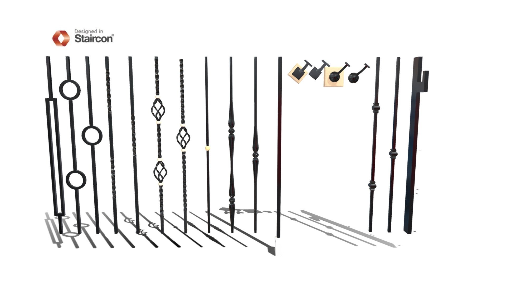 US_Balusters Black Iron 1 - 3D model by Staircon [43d1d26] - Sketchfab