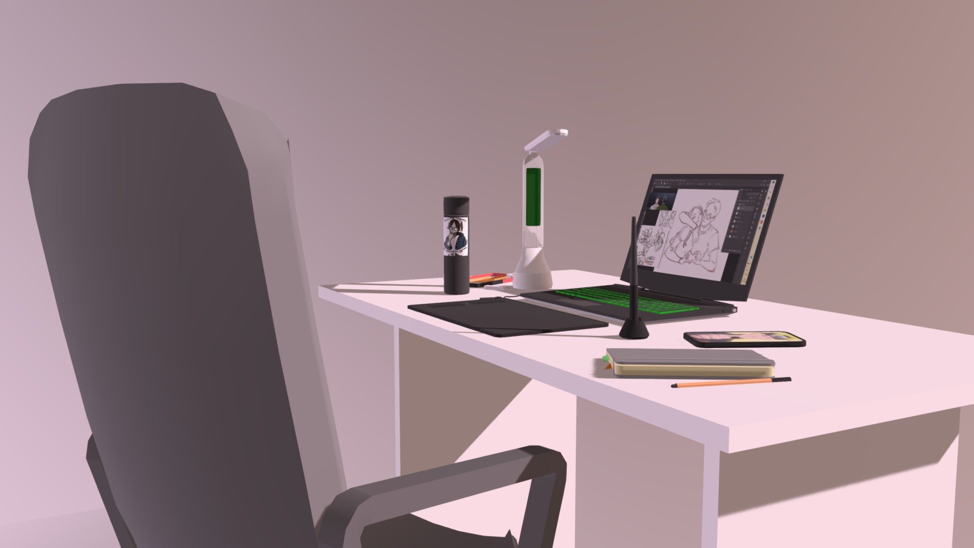 Workspace - Download Free 3D model by hawokaii [43d3e7a] - Sketchfab