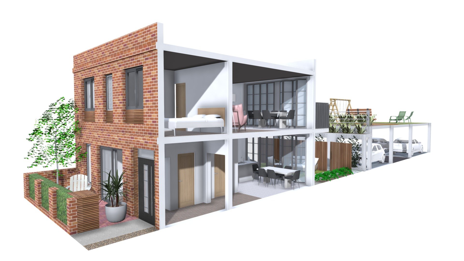 Apartments_deck parking with dual aspect apartme - 3D model by Place ...