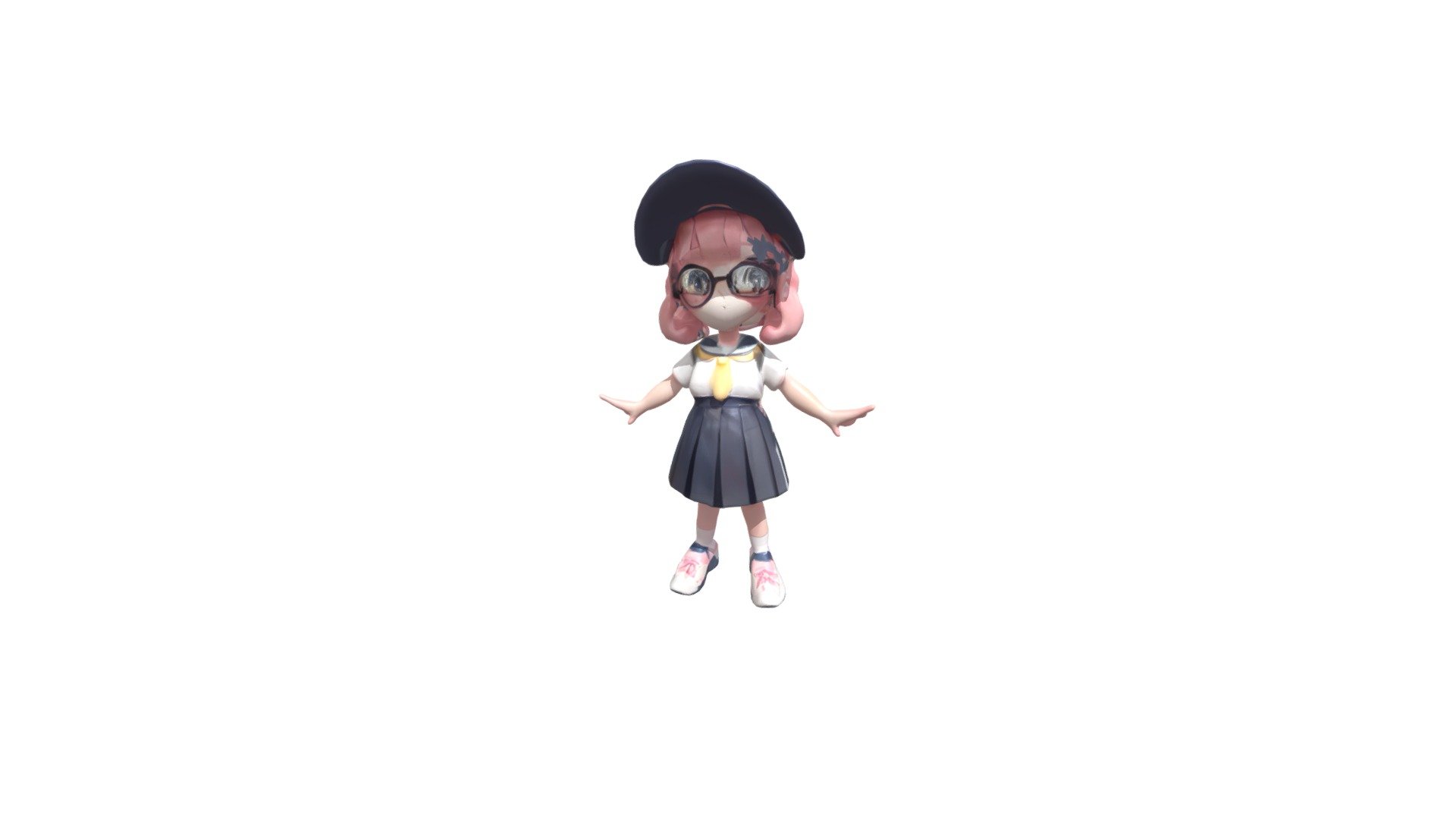 Cartoon schoolgirl - 3D model by jackyyu20220318 [43d99a8] - Sketchfab