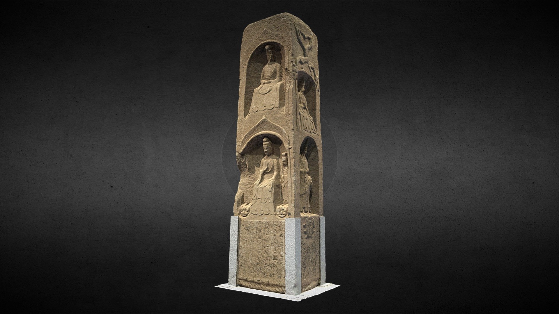 Square cylindrical four-sided stone statue - 3D model by Tigershill ...