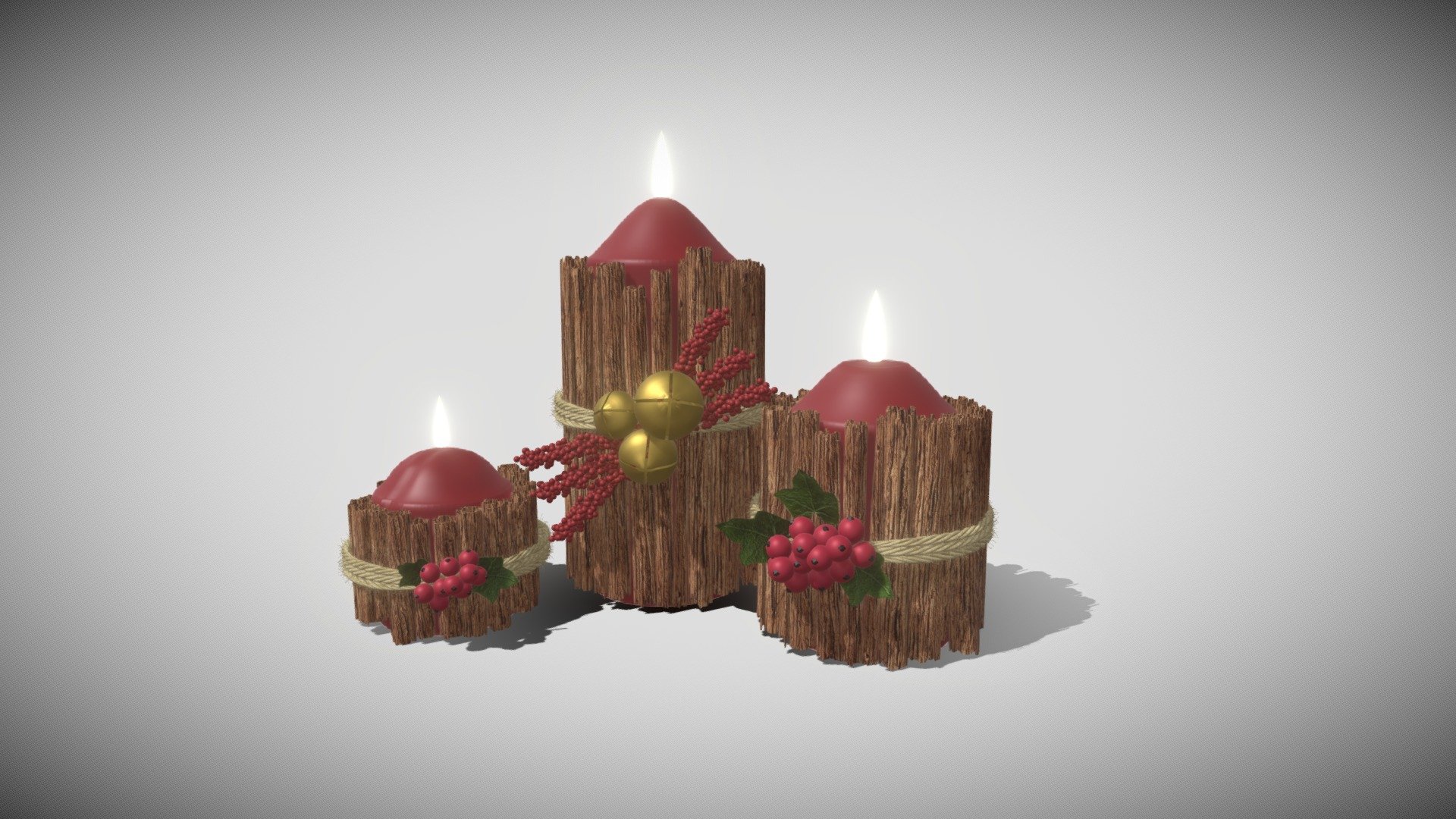 Bougies de Noël - 3D model by newmag2207 [43e8cf6] - Sketchfab