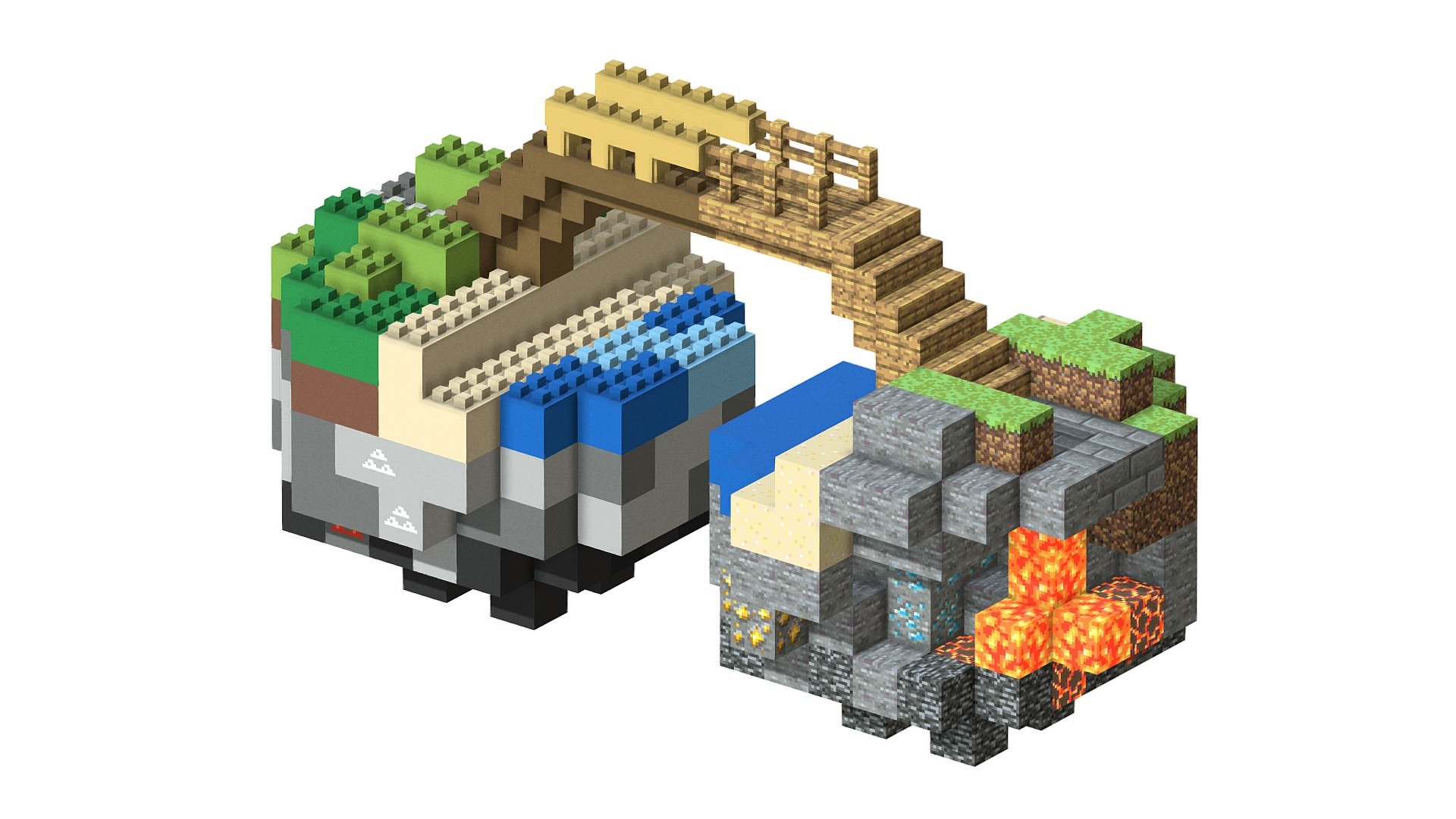 Minecraft VS Lego: Miniature Worlds Collide - 3D model by SHUBBAK [43e9e59] - Sketchfab