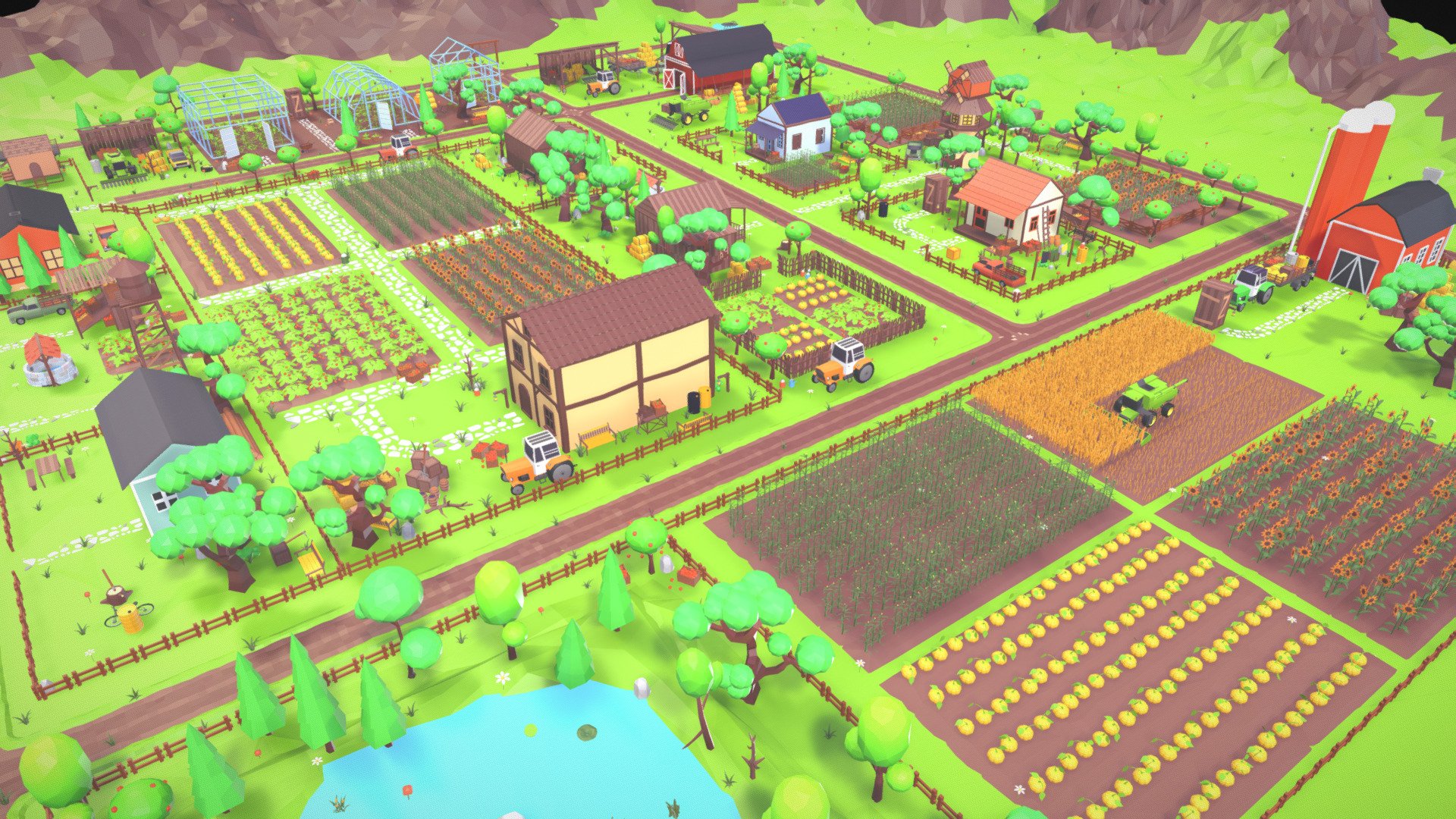 Low poly farm 3d model - Buy Royalty Free 3D model by Quaint Game ...