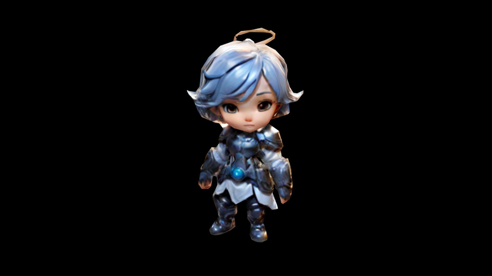 Chibi Battle Angel Cute cartoon figurine standin - Download Free 3D ...