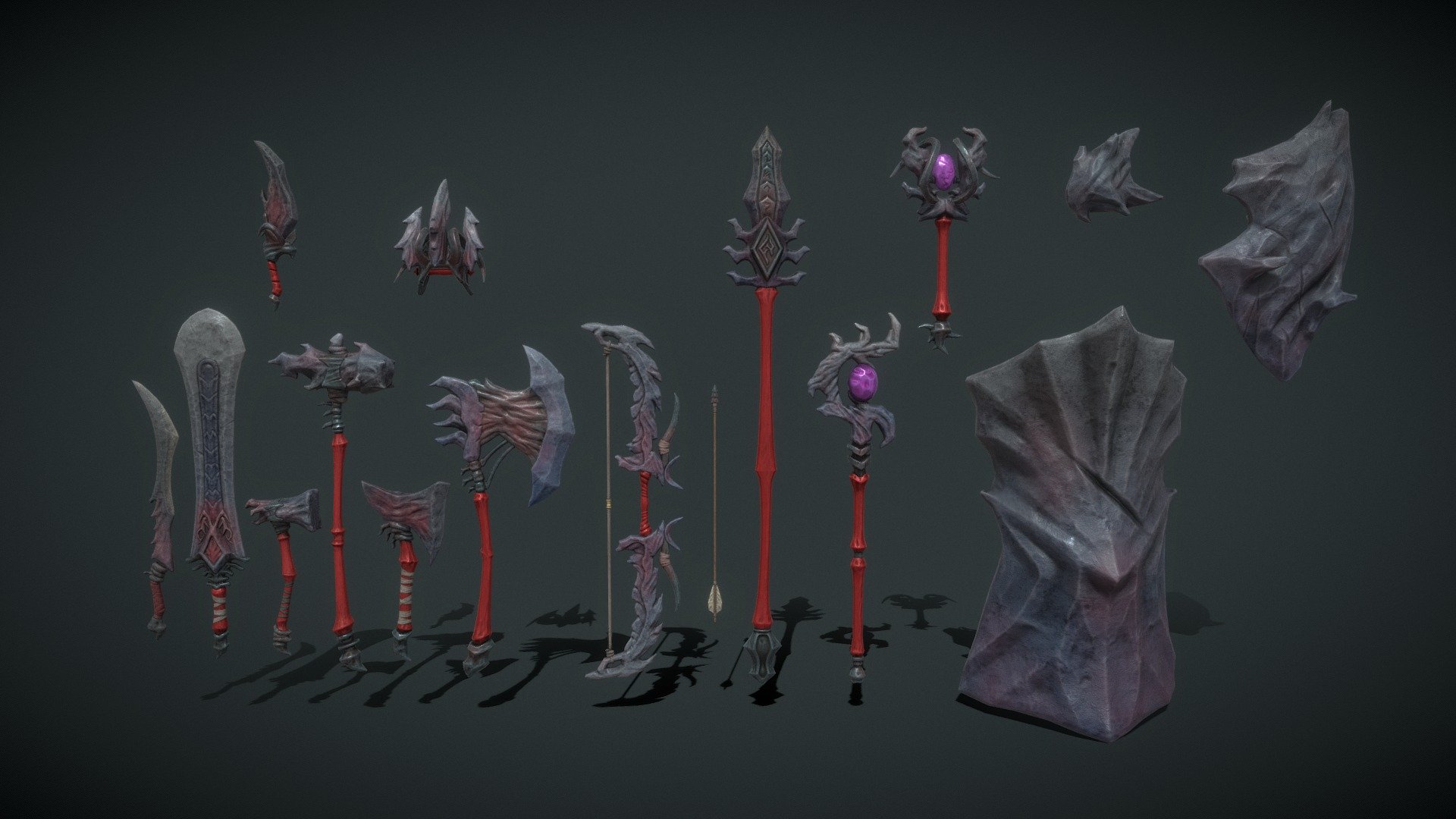 Fantasy Weapon Stone set - 3D model by zilbeerman [43fe212] - Sketchfab
