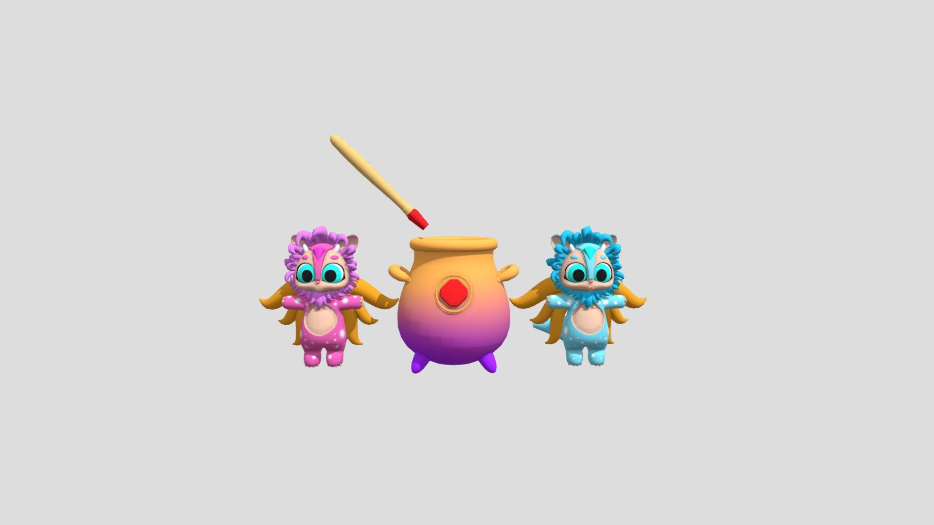 Cute monsters designed for hyper casual games - 3D model by alperanoguz ...