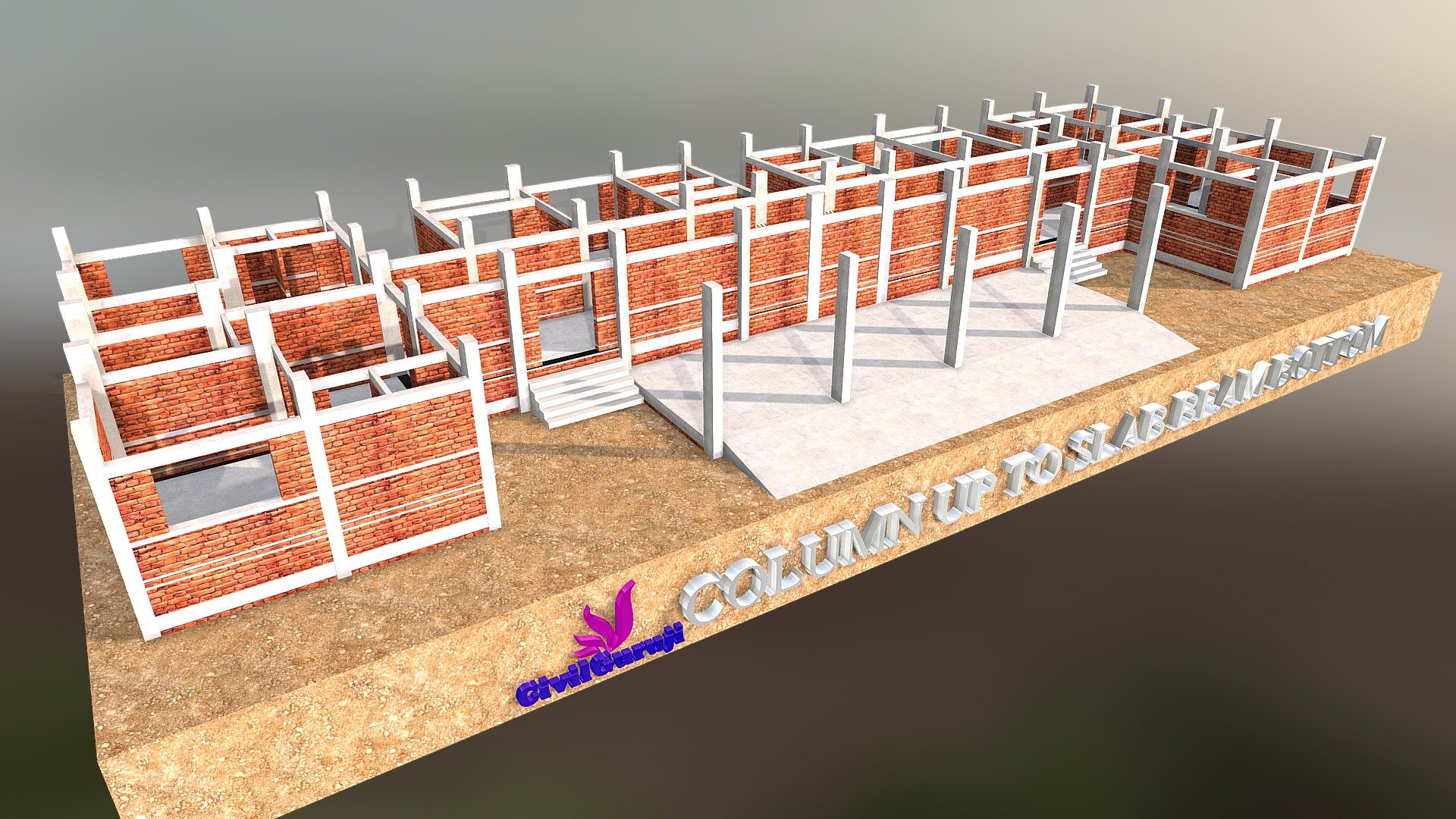 29 column upto slab beam bottom_obj - 3D model by contentdevelop3 ...