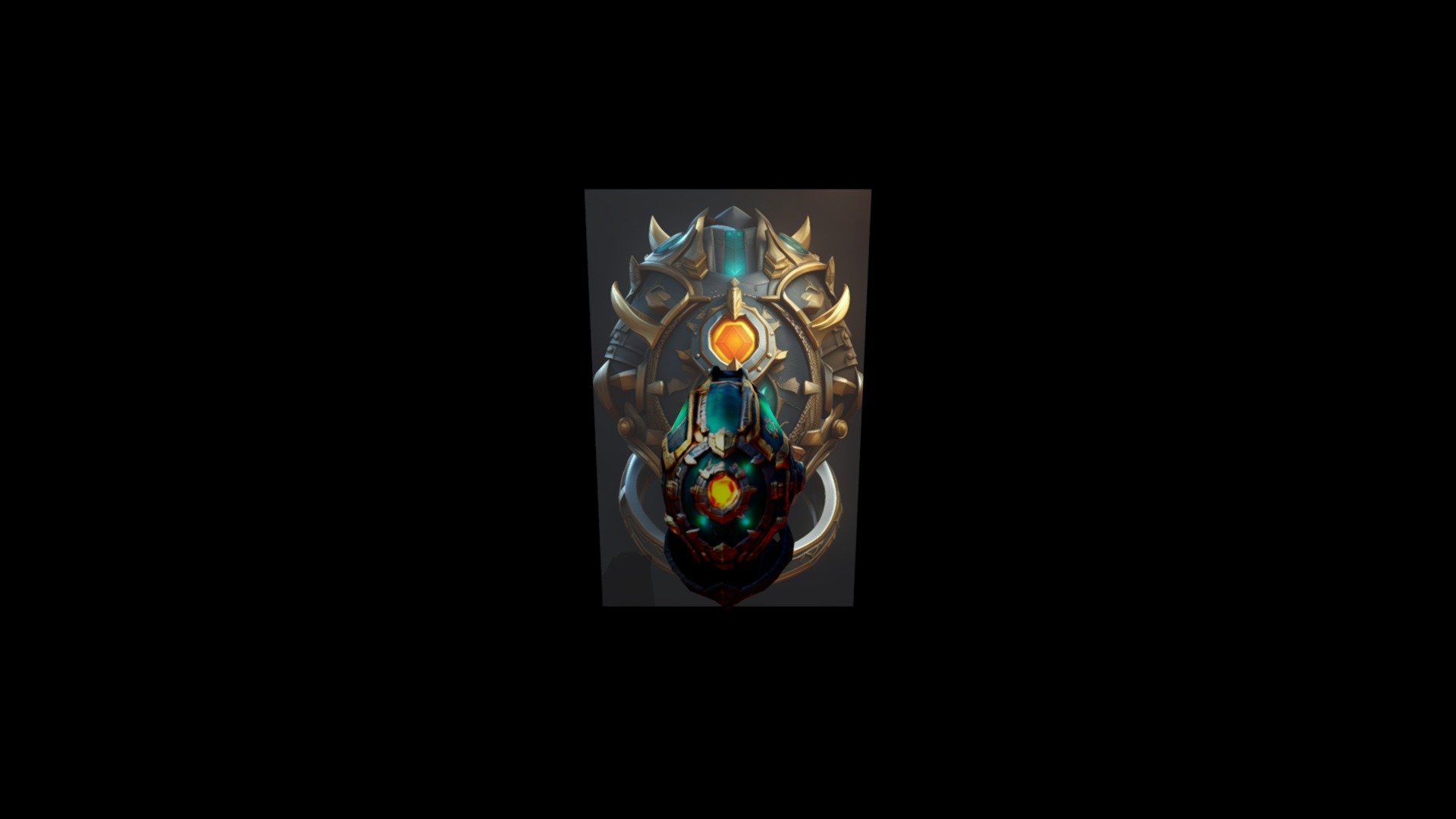 "Metallic orb with gold and blue details" A m - Download Free 3D model ...